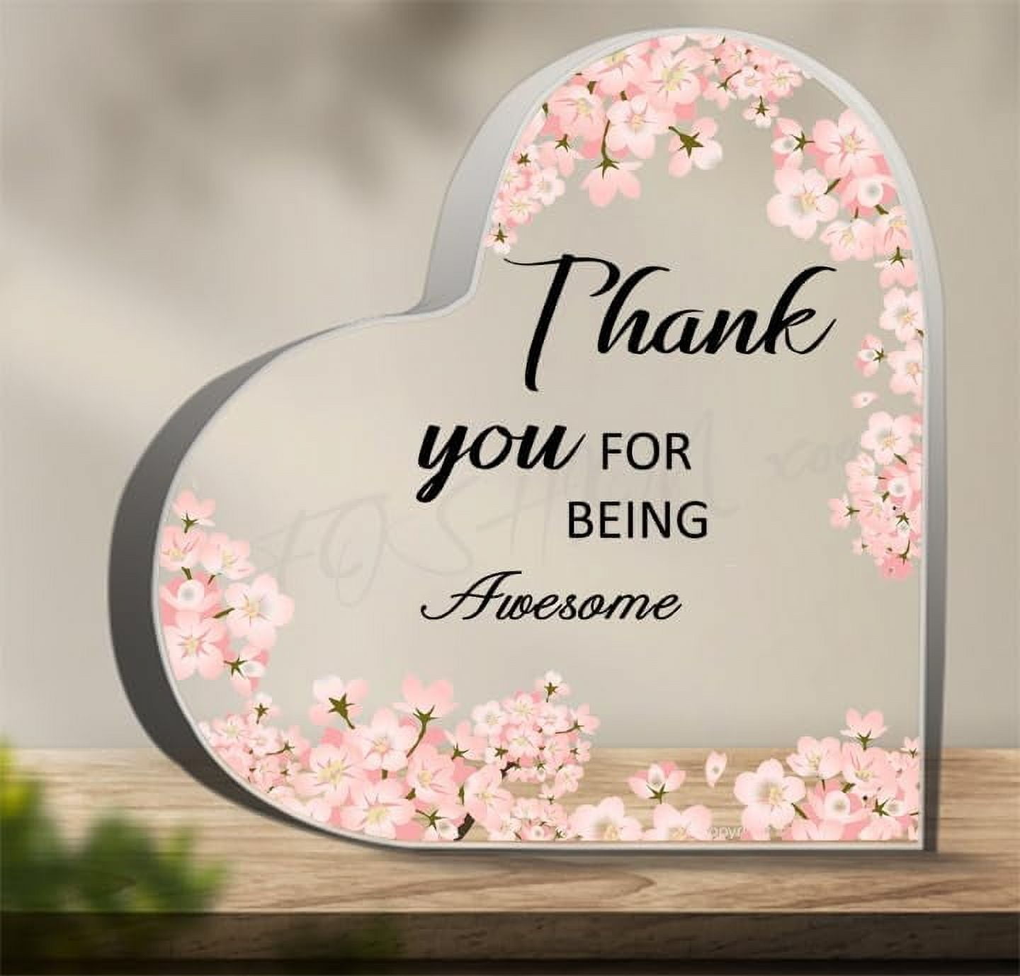 Thank You For Being Awesome Sign Heart Acrylic Heart Inspirational ...
