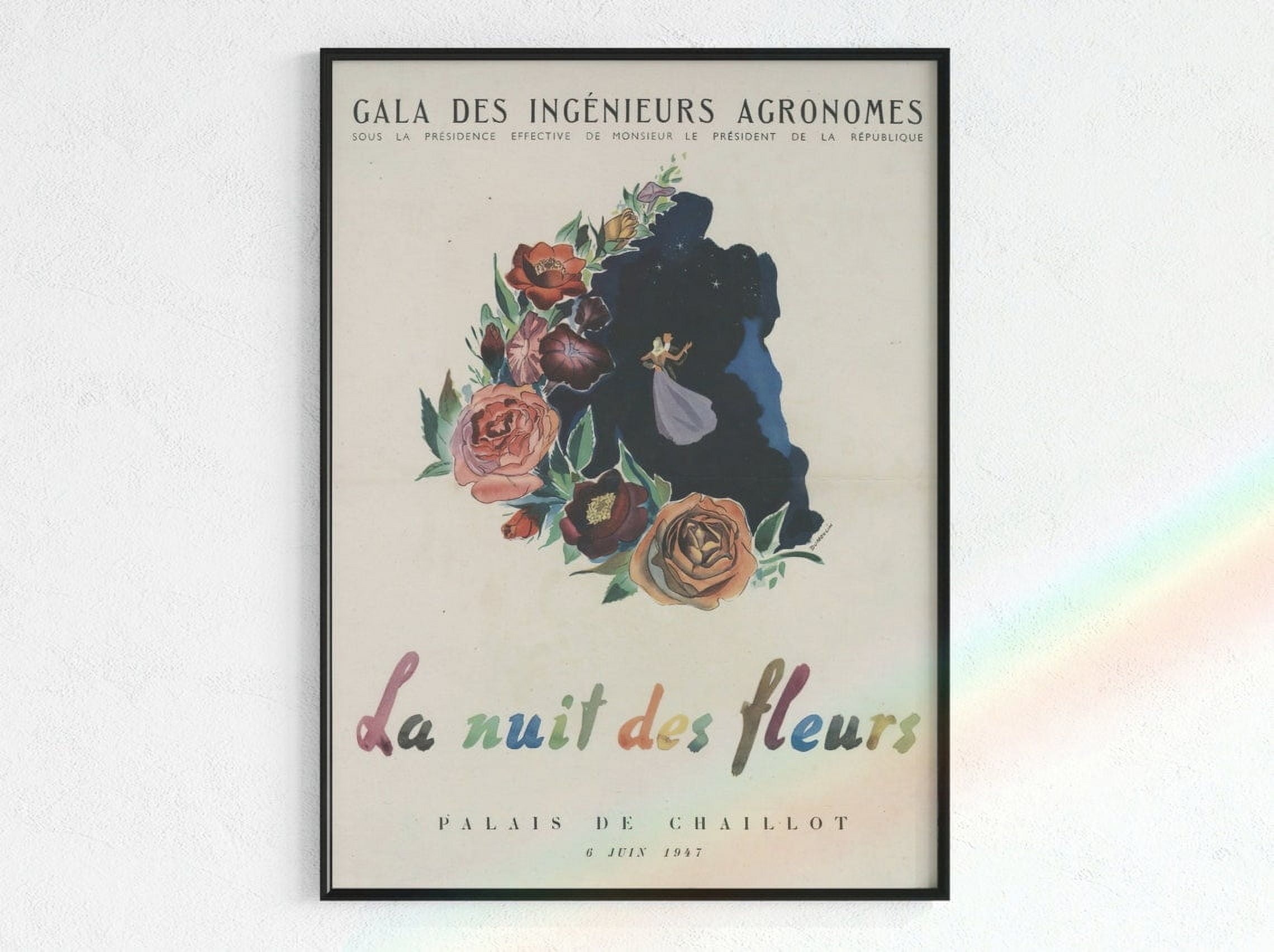 Vintage French Gala Poster, La Nuit De Fleurs | Printable, Vintage ...