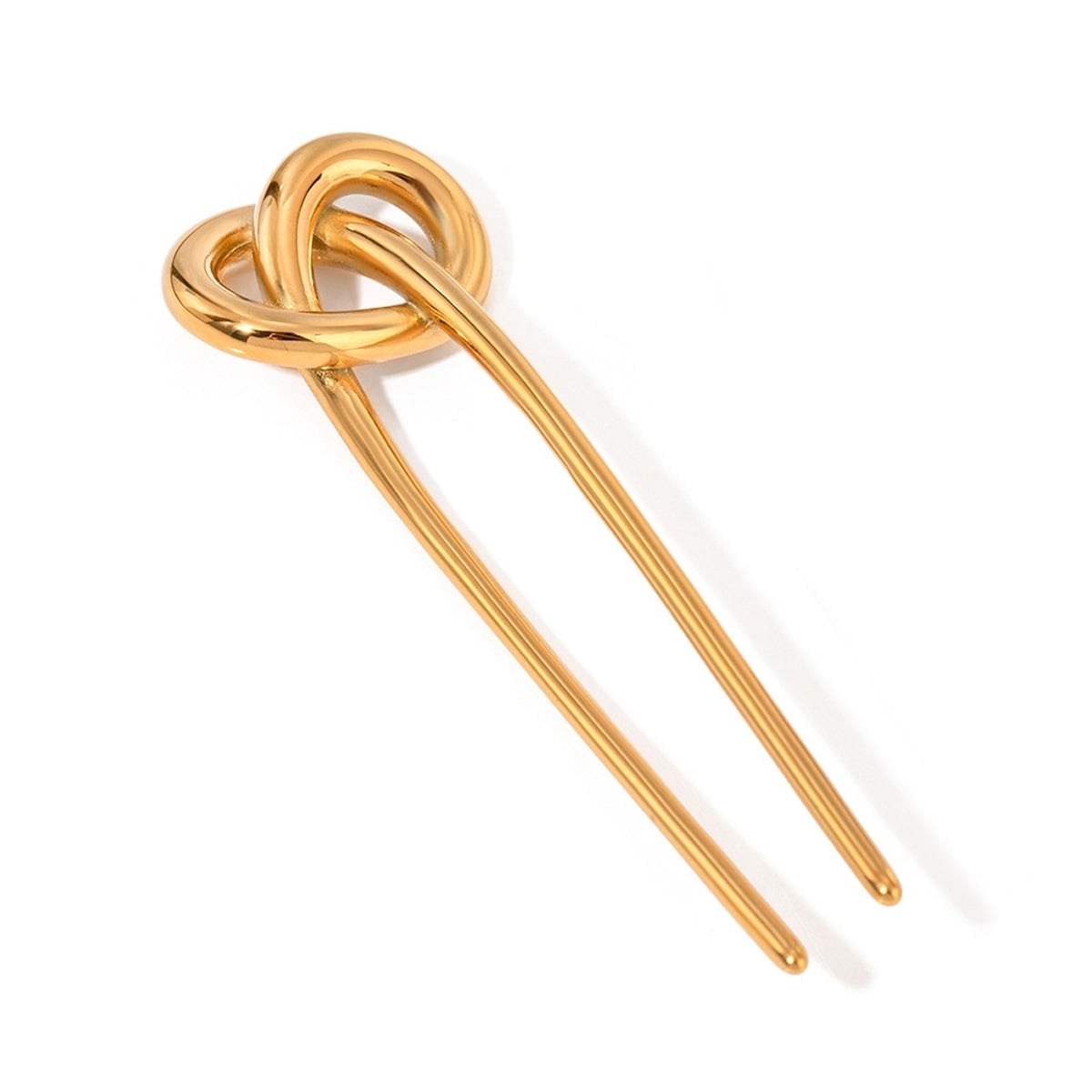 FARONZE Vintage French Gold Hairpin for Women, Small Stainless Chignon ...