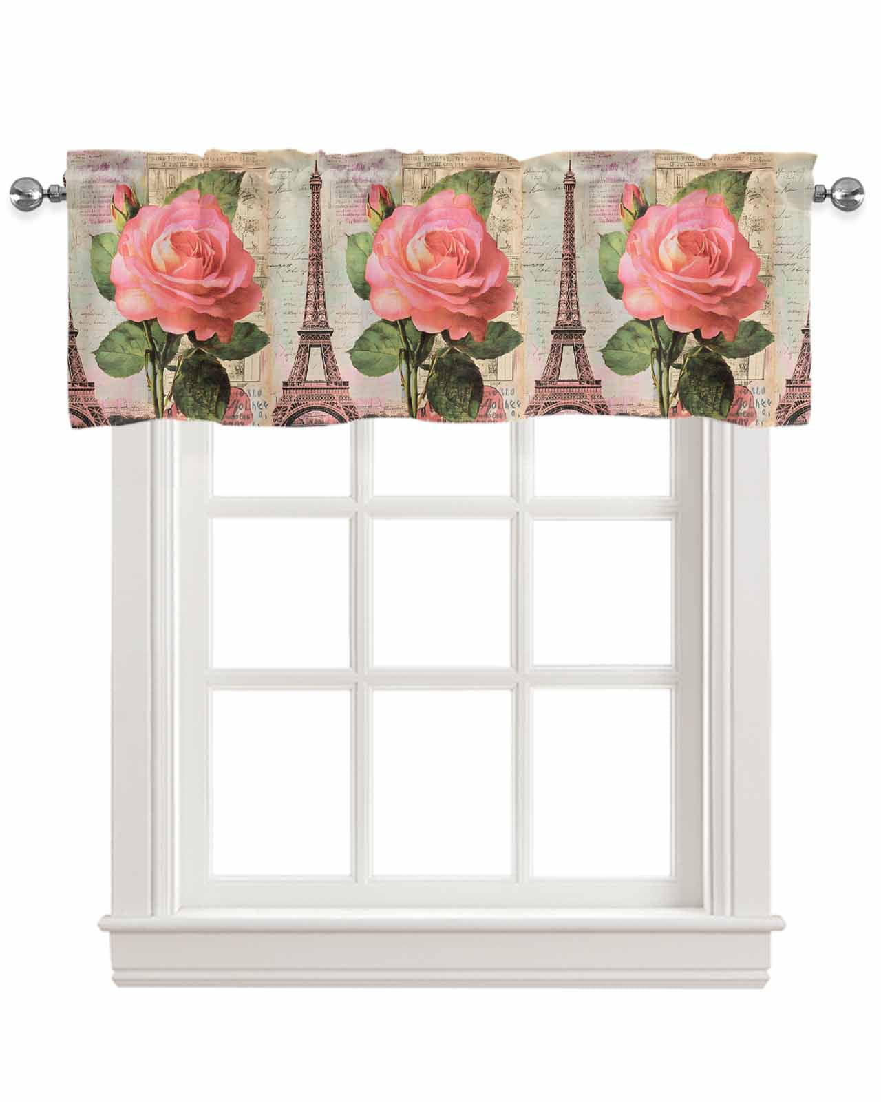 Vintage French Kitchen Valances for Windows Farmhouse Linen Window ...