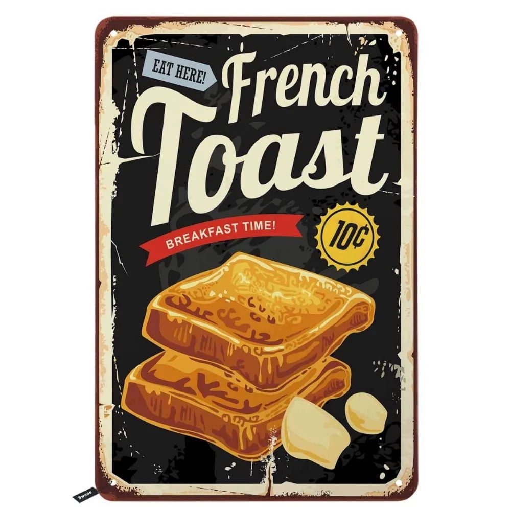Vintage French Toast Sculpture Breakfast Tin Metal Signs Home Décor ...