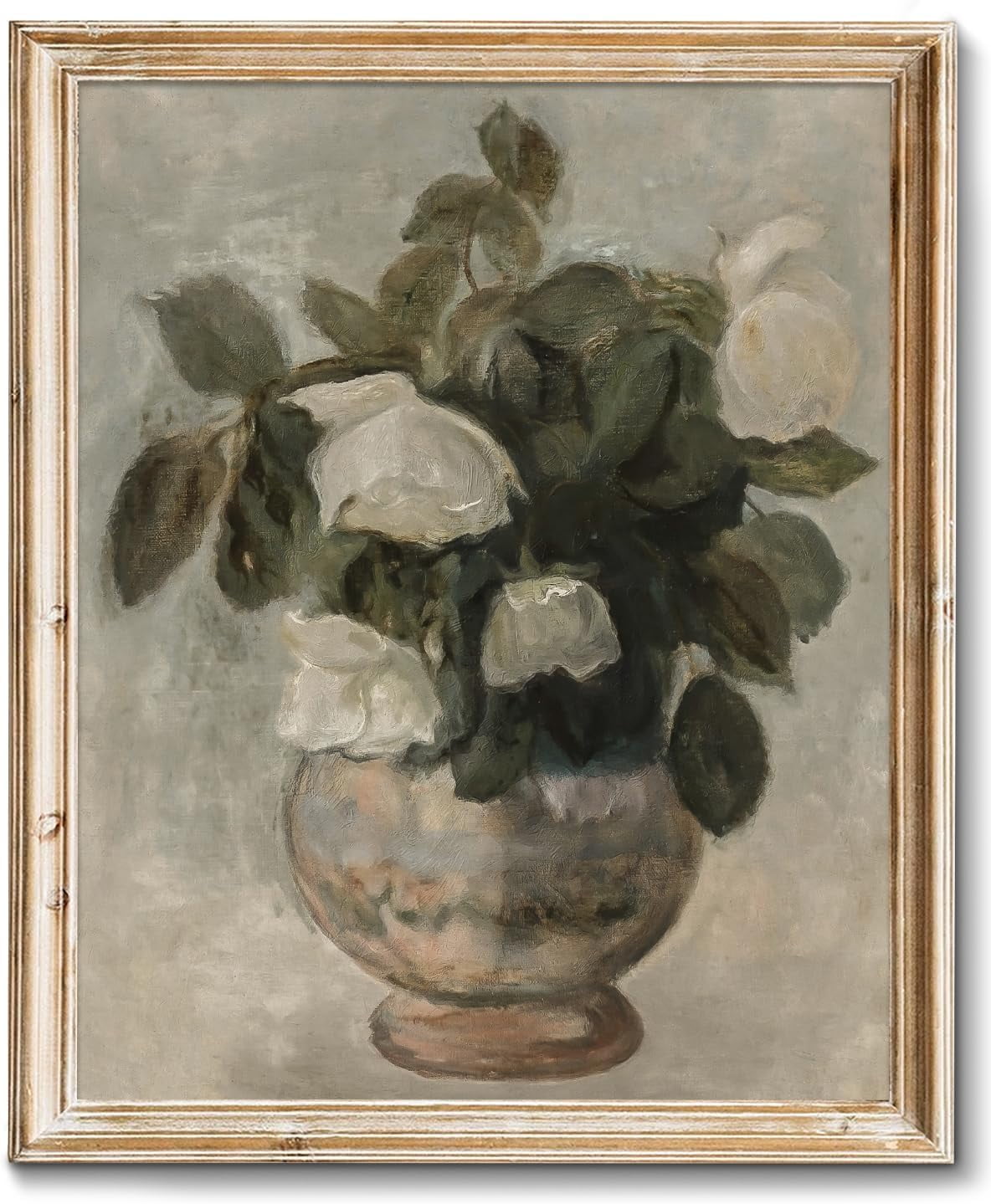 Vintage Home Decor, Moody Landscape Print - Wildflower Painting - Dark ...