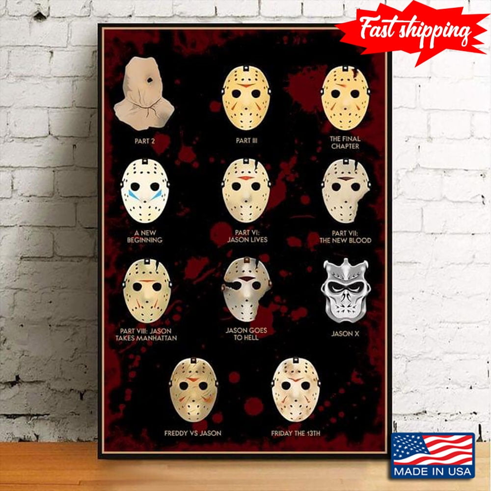 Vintage Friday The 13th Evolution Of Jason Voorhees 24 x 36 Inch Poster ...