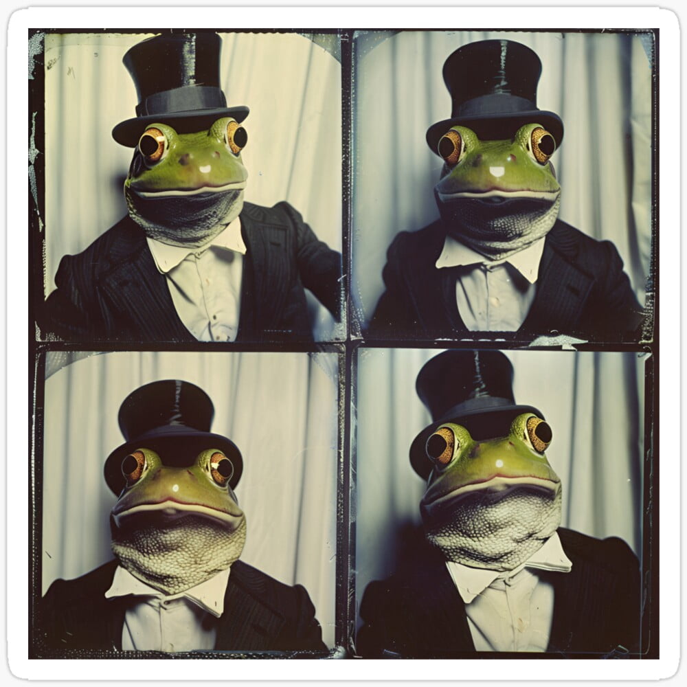 Vintage Frog Gentleman Quirky Victorian Animal Portrait Stickerphone ...