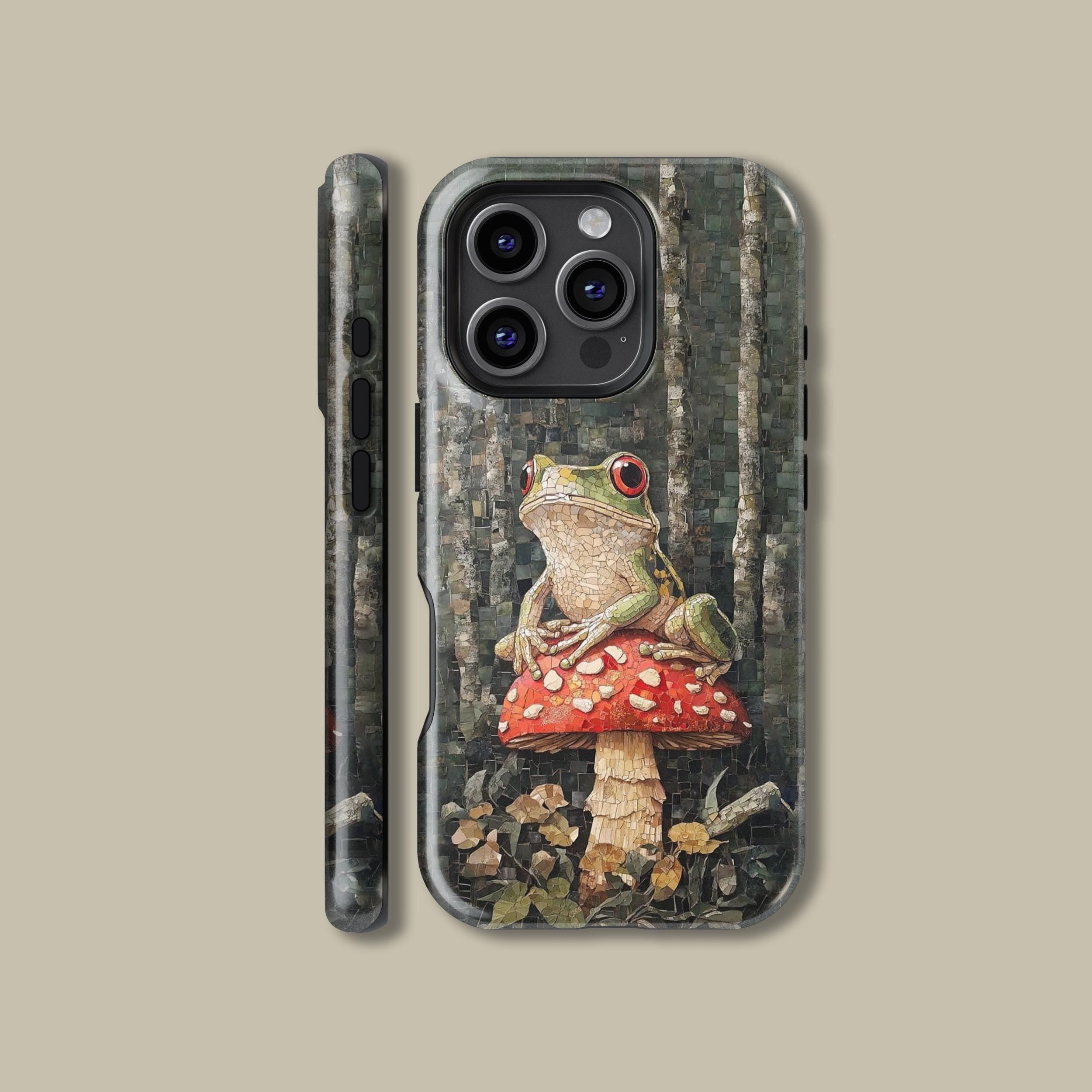 Vintage Frog Mosaic Tile Pattern Case for iPhone Samsung Cottagecore ...