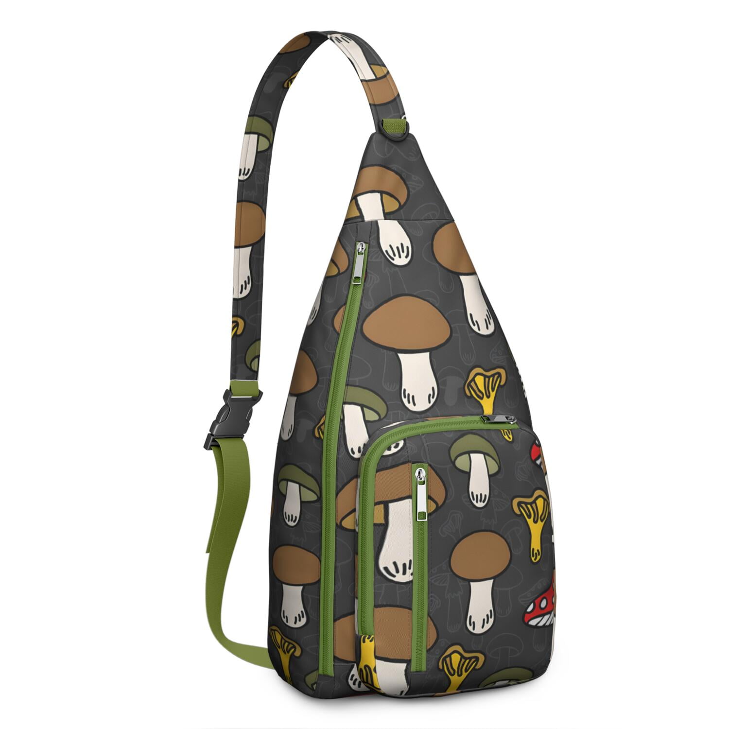 Vintage Fungi Crossbody Bag - Boho Woodland Mushroom, Multiple Pockets ...