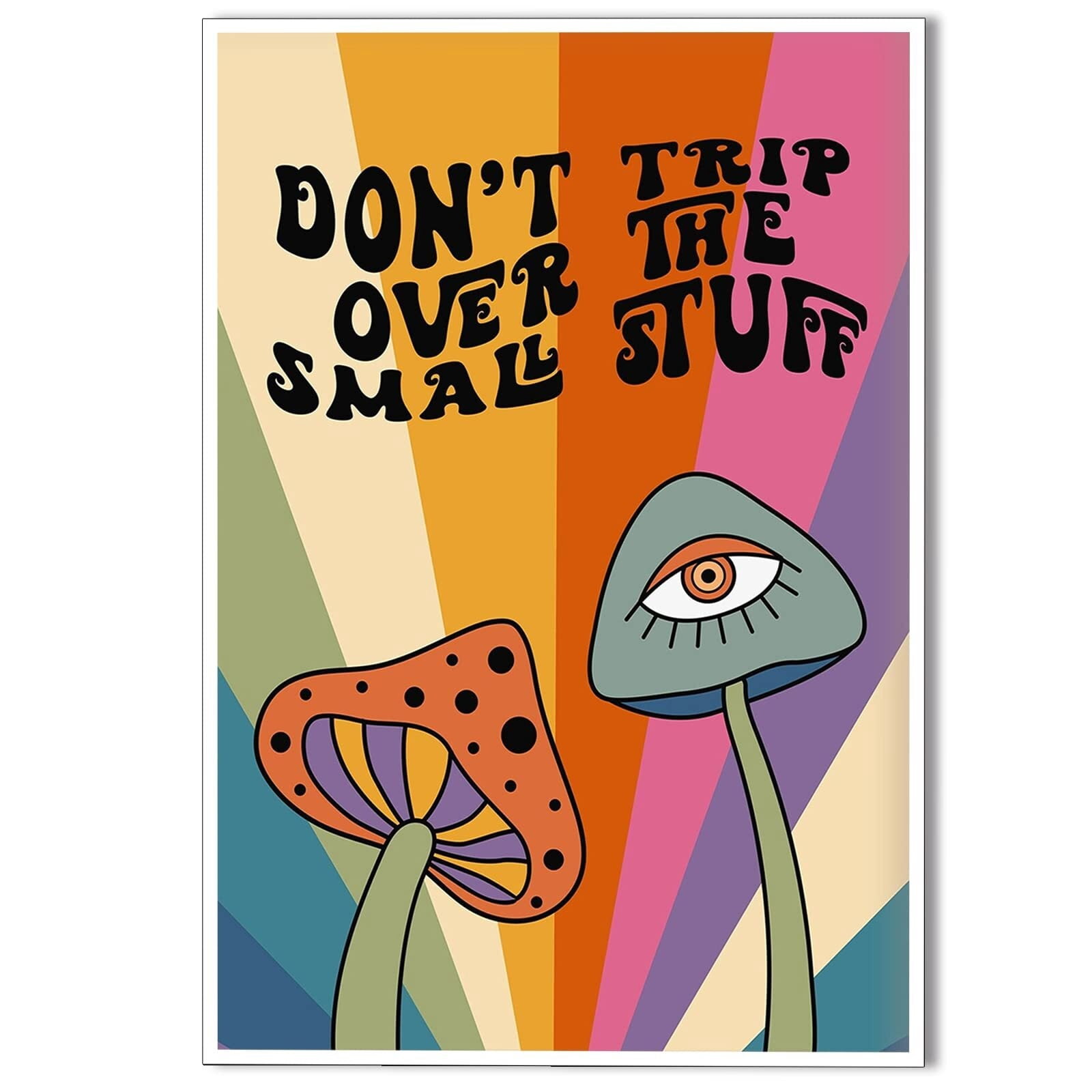 Vintage Funky Mushroom Canvas Wall Art Cool Motivational Positive ...