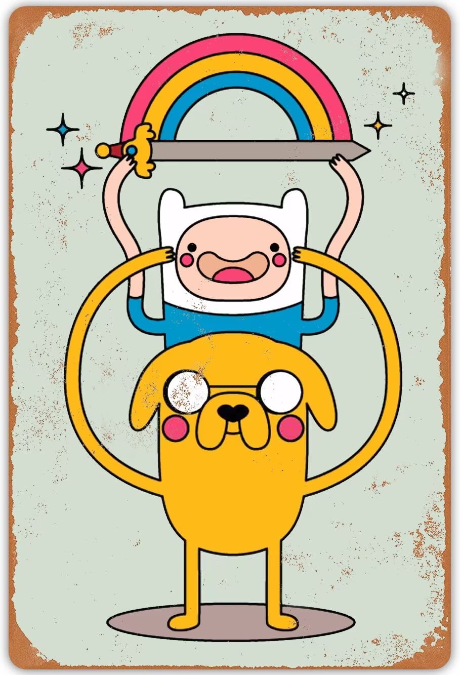 Vintage Funny Animation Tin Sign Adventure Time Metal Poster Retro ...