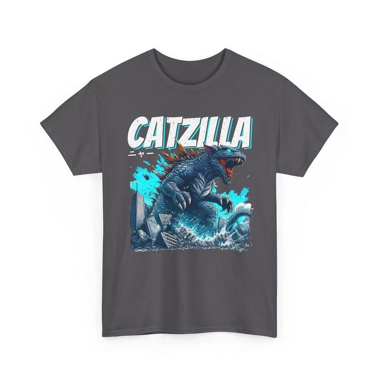 Vintage Funny Cat Catzilla T-Shirt, Cute Japanese Cat Roaring, Cat ...