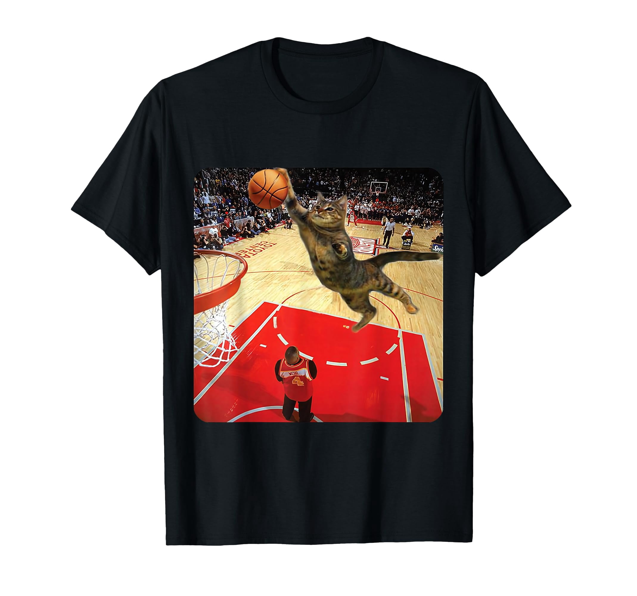 Vintage Funny Cat Dunking Basketball T-Shirt for Cat Lovers and Meme ...
