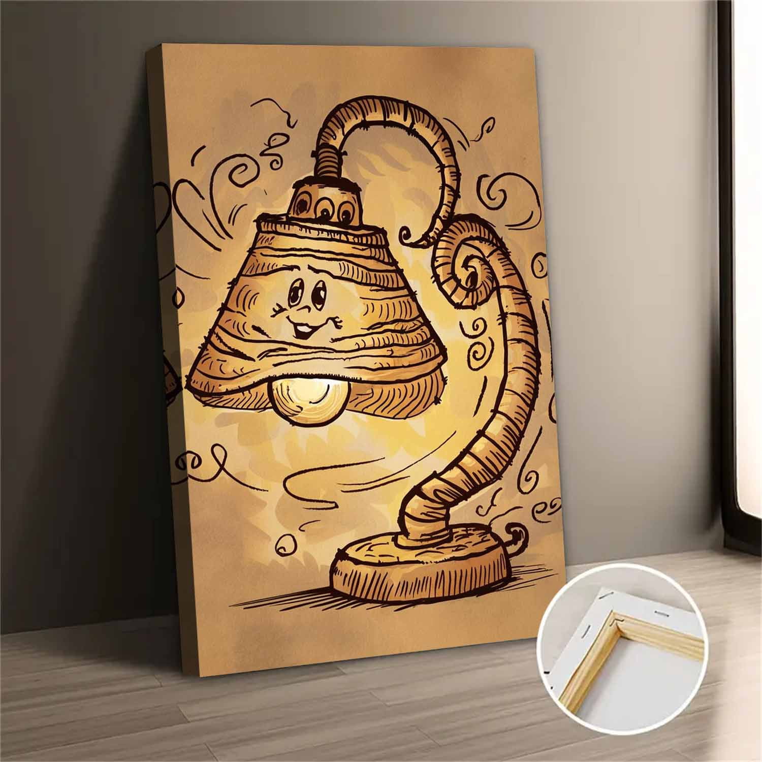 Vintage Funny Lamp Canvas Wall Art For Living Room Bedroom Decor ...