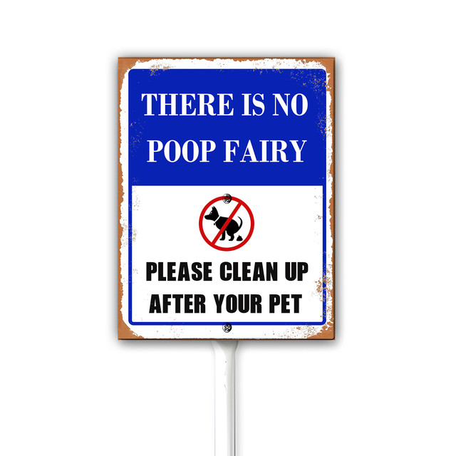 Vintage Funny Poop Fairy Yard Sign Dog Poop Yard Sign With Stake, No ...