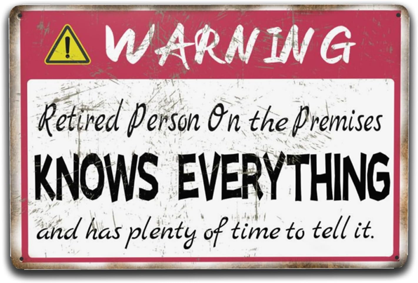 Vintage Funny Retirement Gifts Yard Gate Porch Retirement Signs Warning ...