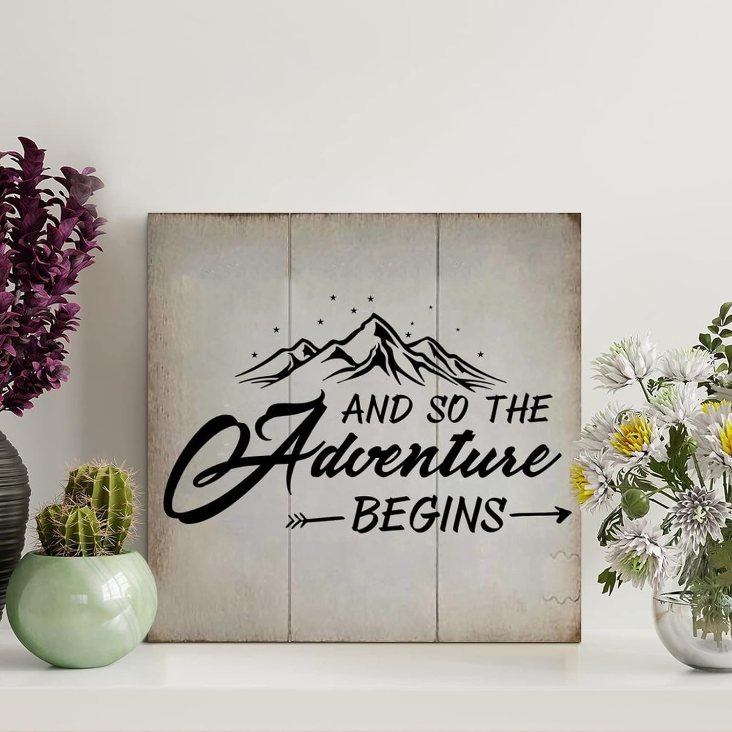 Vintage Funny Wooden Pallet Sign And So The Adventure Begins Signs With ...