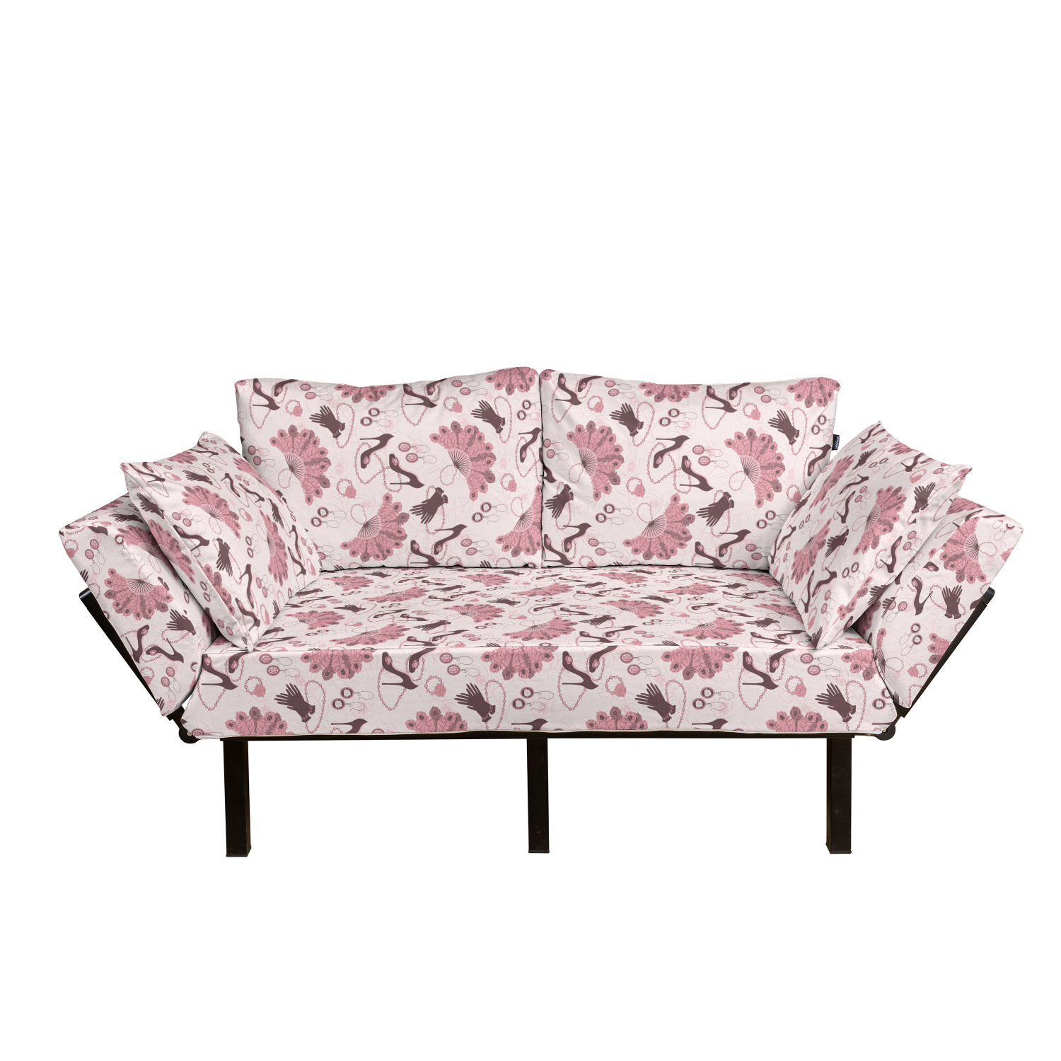 Vintage Futon Couch, Women Fashion Theme Old Fashioned Accessories ...