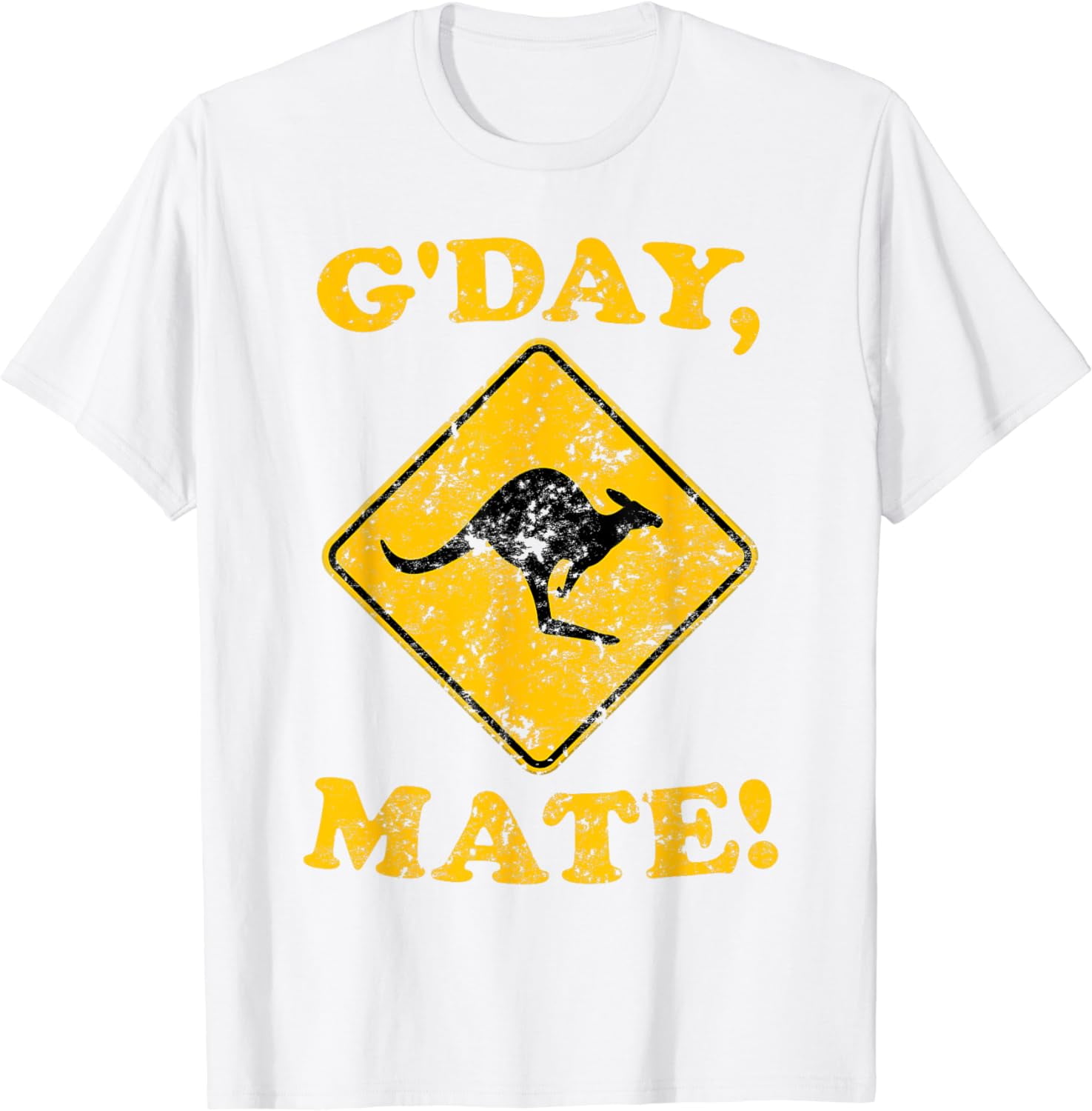 Vintage G'Day Mate Kangaroo Road Sign Australia Aussie Roo T-Shirt ...