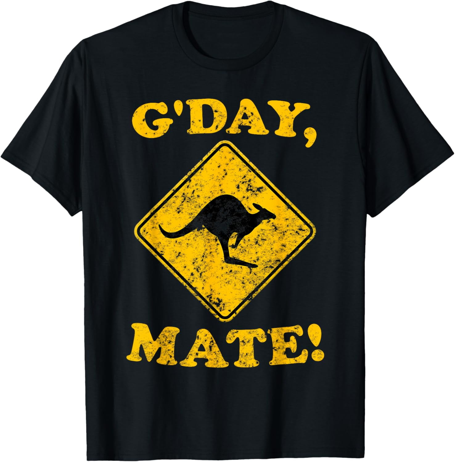 Vintage G'Day Mate Kangaroo Road Sign Australia Aussie Roo T-Shirt ...