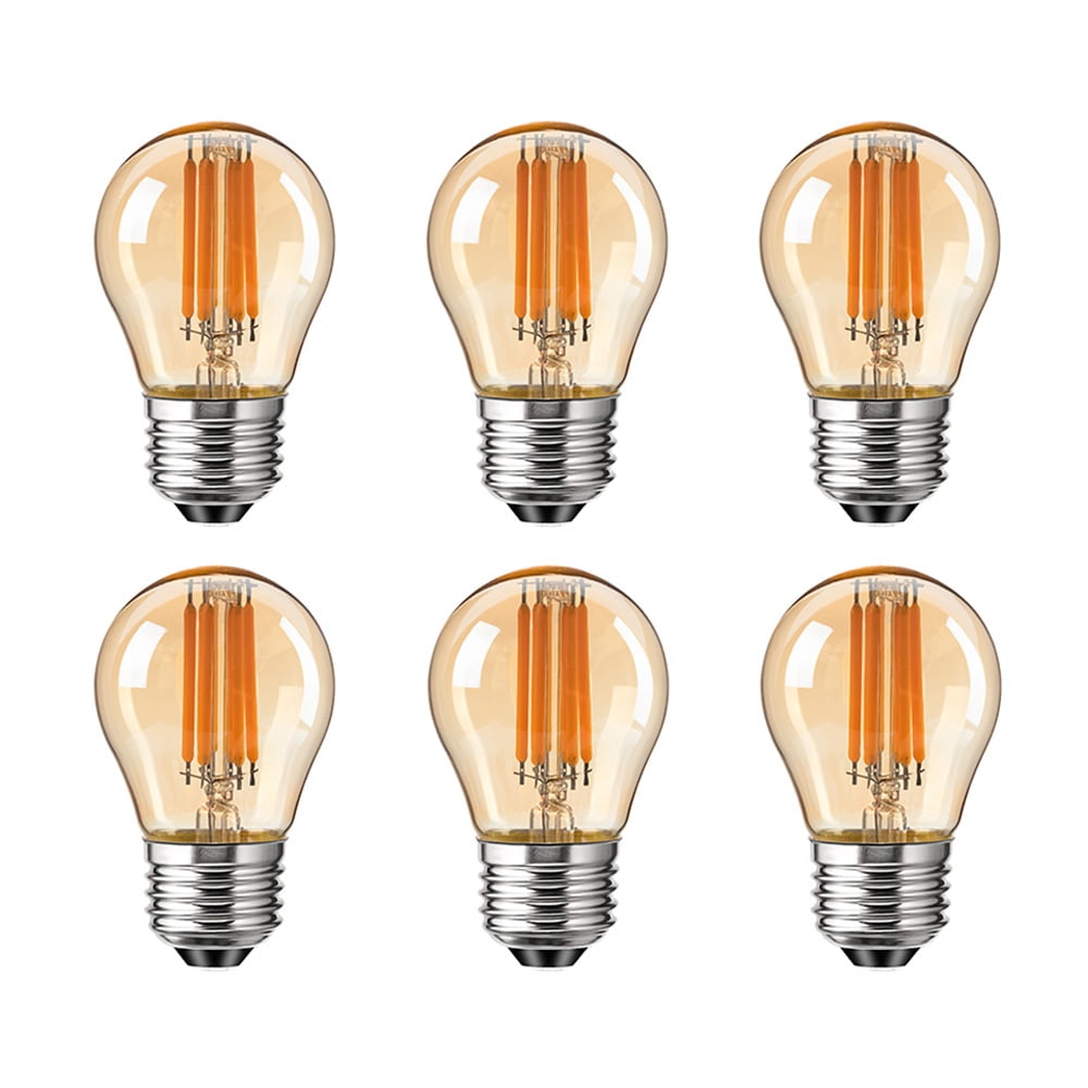 Vintage G45 Edison Led Light Bulb E26 4W Filament Ball Lamp Warm White ...