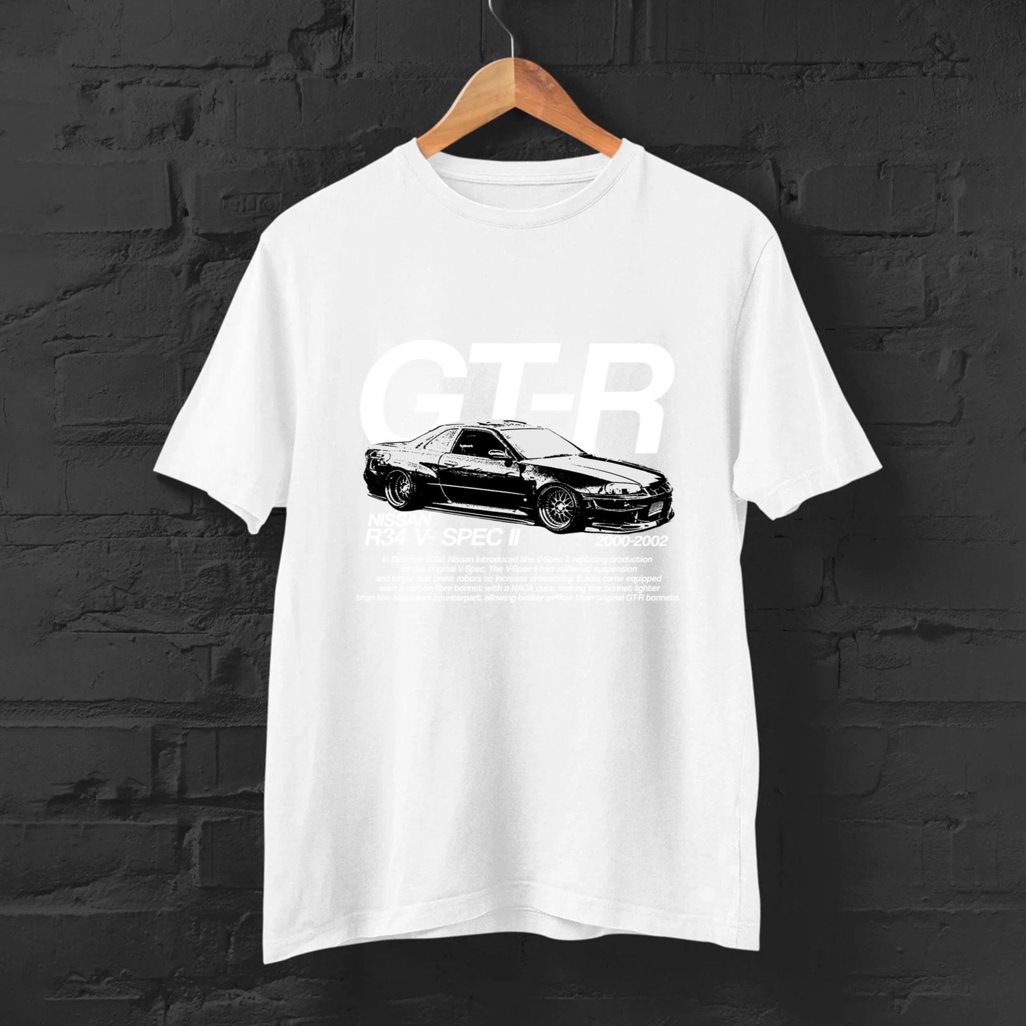 Vintage GTR R34 V-SPEC II Nissan Racing T-Shirt, 90's Racing Streetwear ...