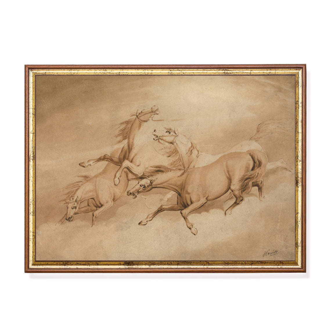 Vintage Galloping Horses Poster Rustic Animal UNFRAMED Poster, Wall Art ...