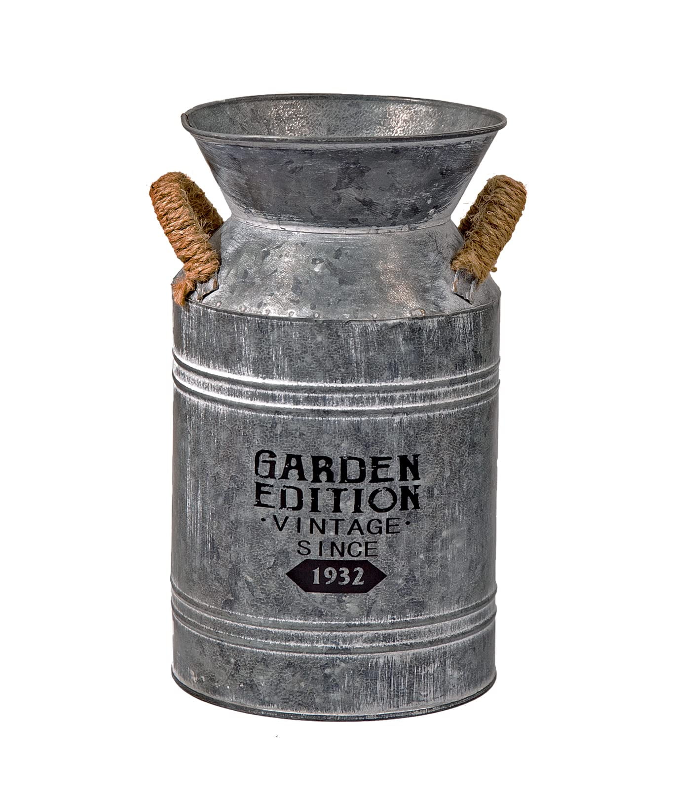 Vintage Galvanized Metal Milk Can, Farmhouse Decorative Flower Vase ...