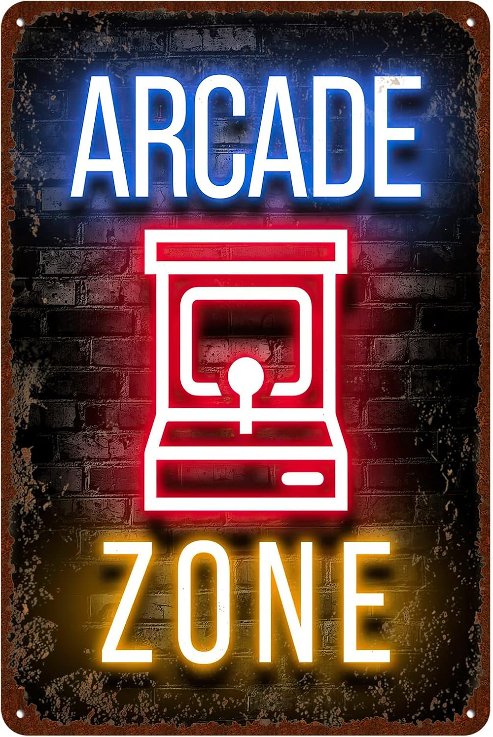 Vintage Game Room Metal Tin Sign Retro Arcade Zone Wall Decor for Boy Room Bedroom 12 x 8 Inch ...