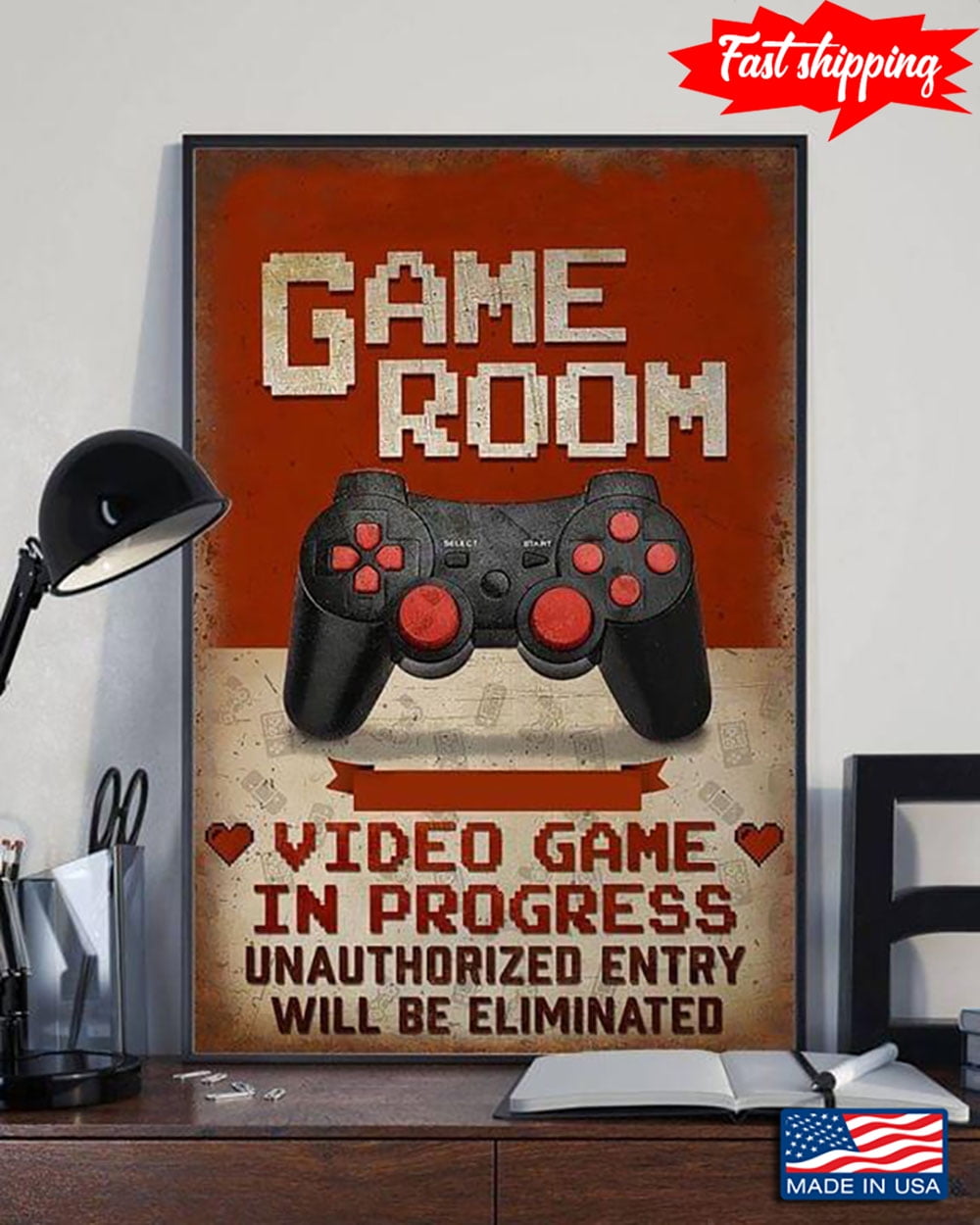 Vintage Game Room Video Game In Progress Unauthorized Entry Will Be ...