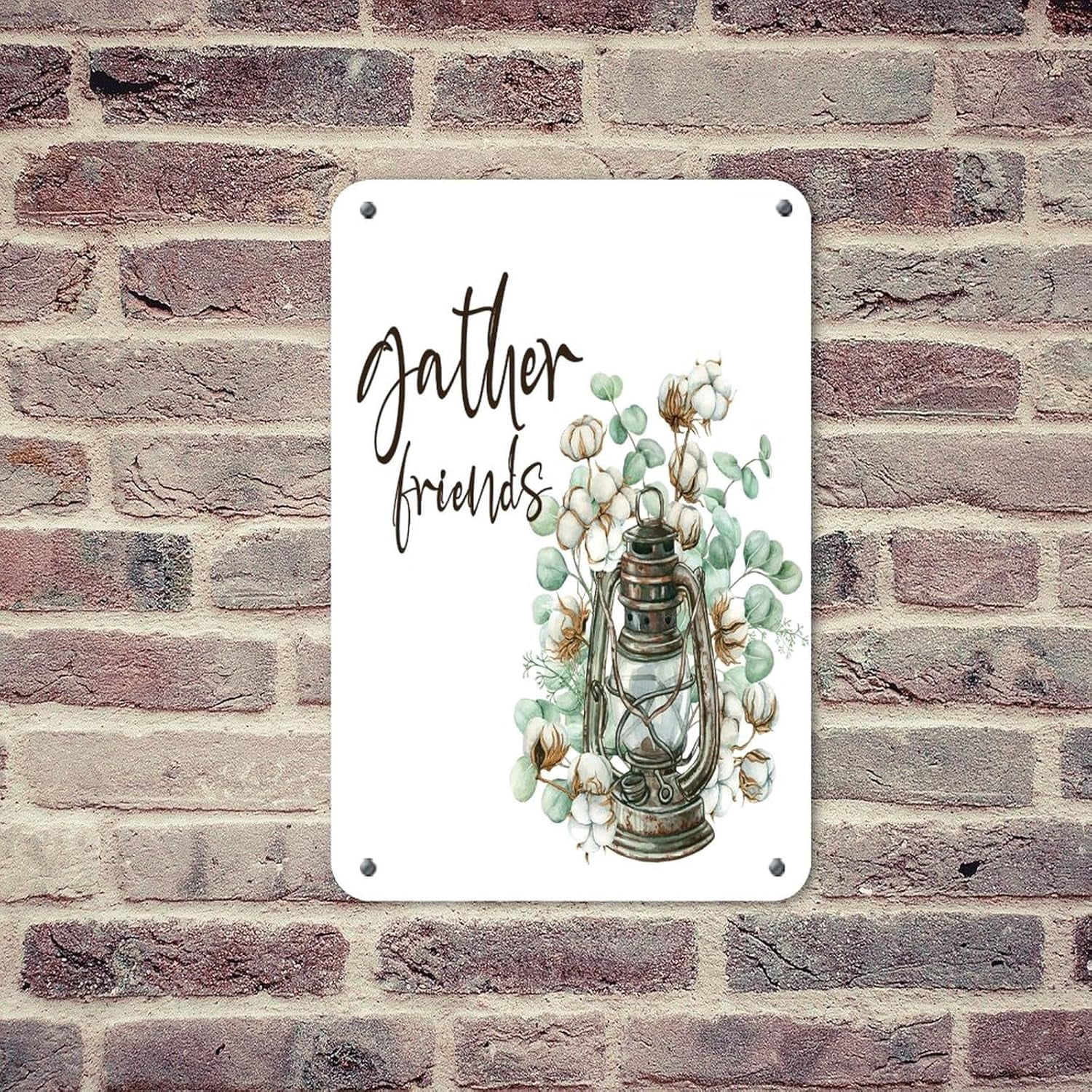 Vintage Garage Signs Gather Friends Watercolor Floral in Mason' Jars ...