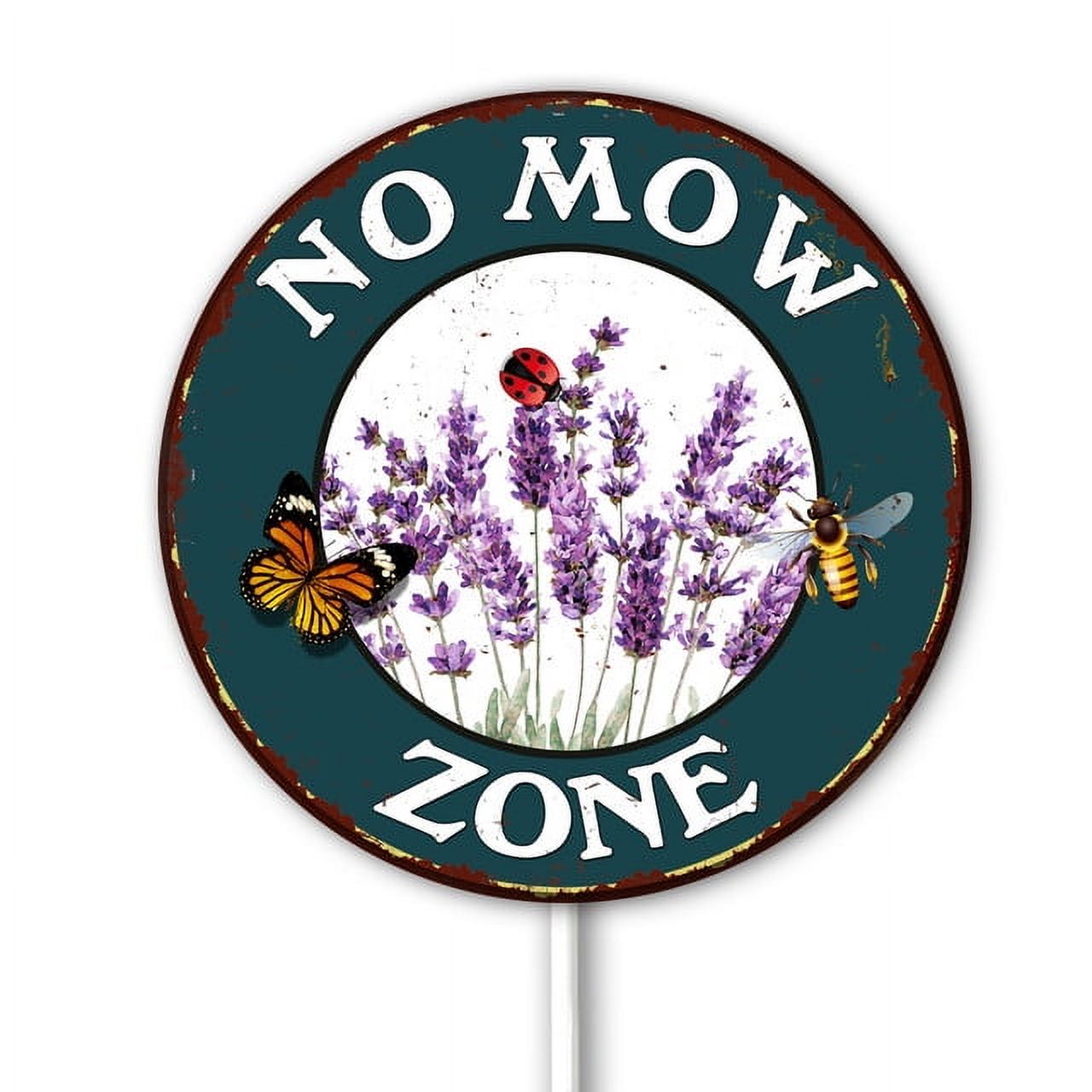 Vintage Garden Decoration, No Mow Zone Because Bees Matter Garden Sign ...