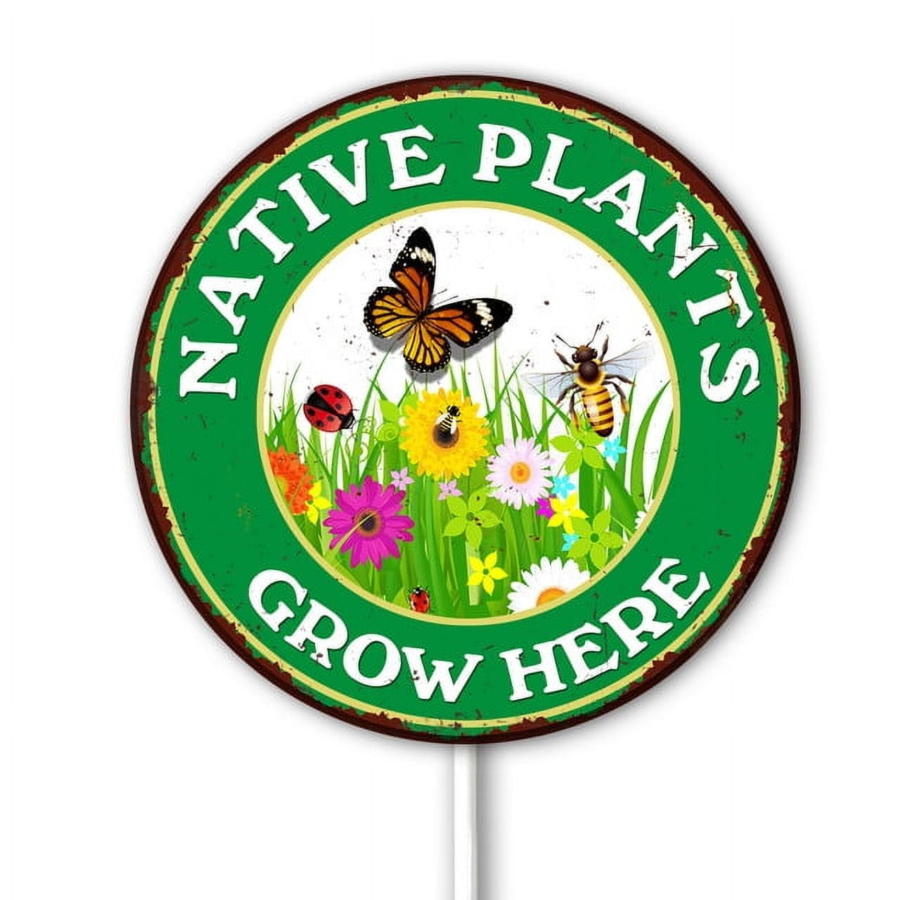 Vintage Garden Decoration, Welcome Pollinators Garden Sign Pes-ticide ...