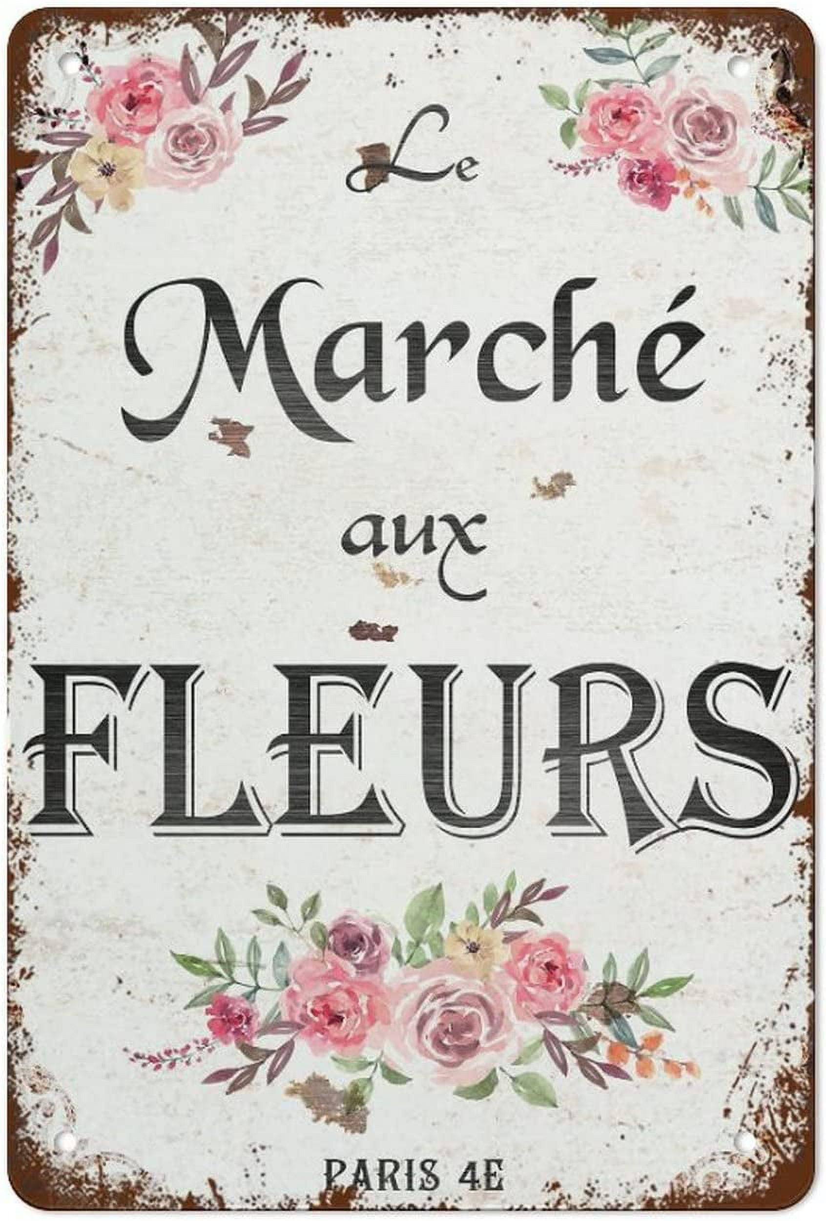 Vintage Garden Sign Indoor Outdoor Metal French Country Decor Flower ...