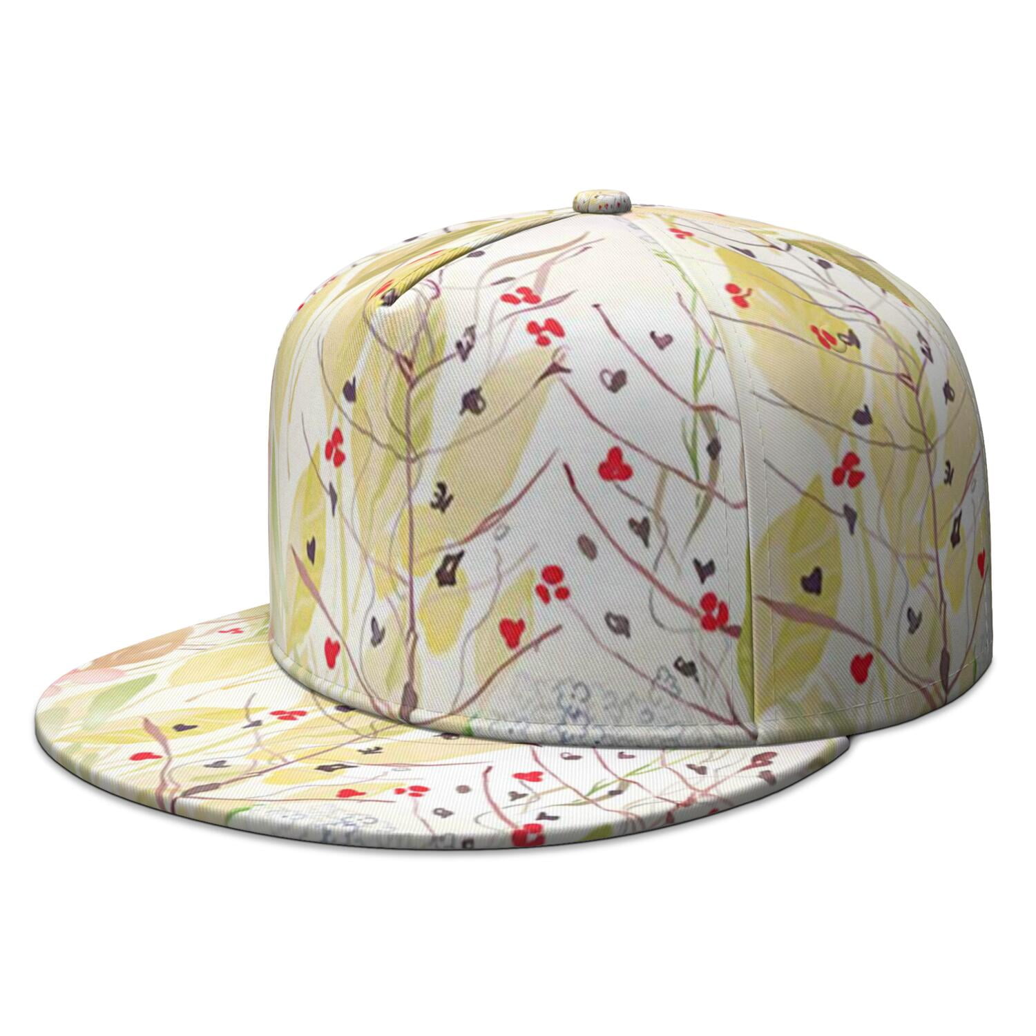 Vintage Garden Snapback Hat – Romantic Rose Flat Visor Cap, Retro ...