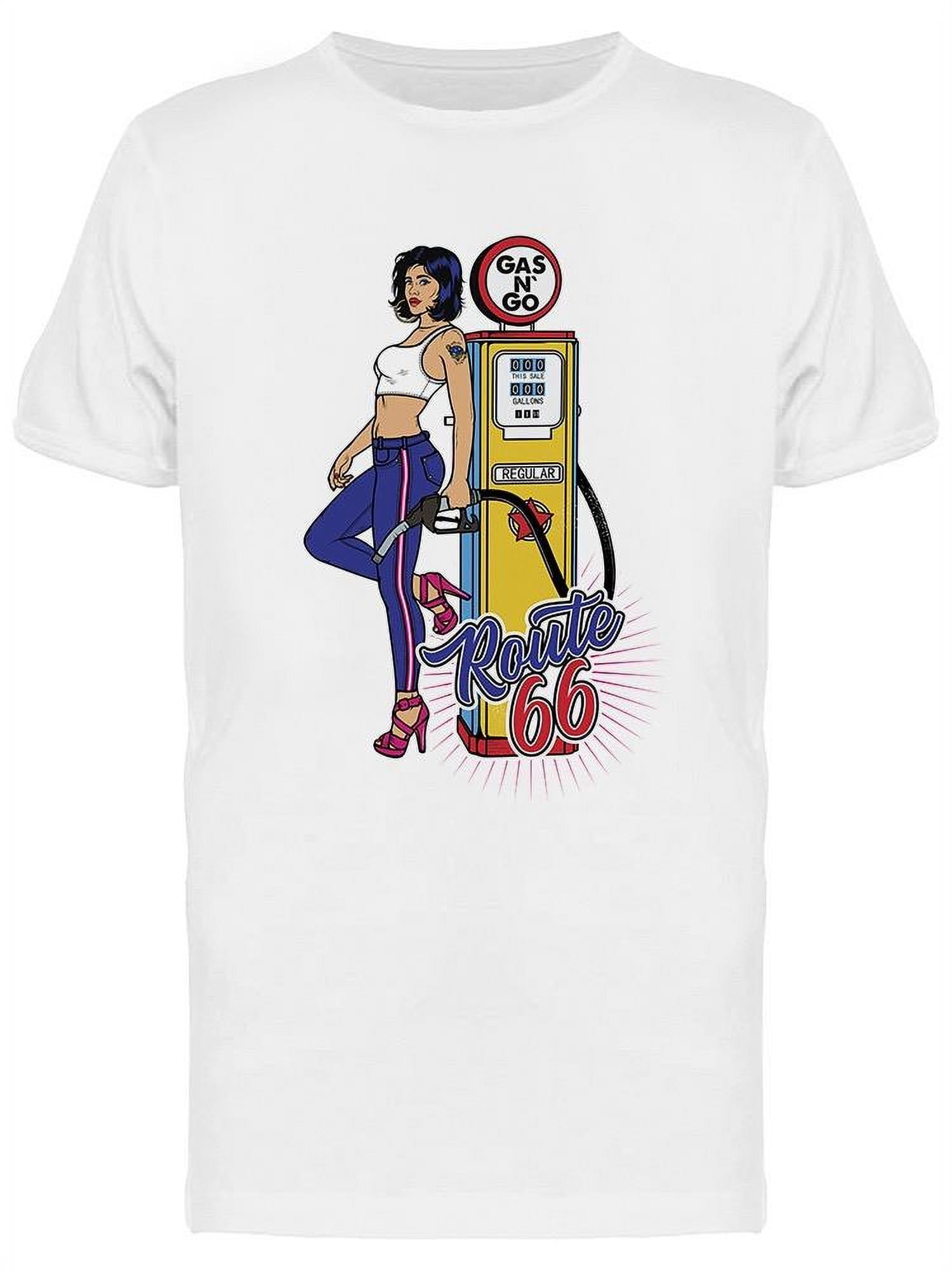 Vintage Gas Pump Pin-Up Girl T-Shirt Men -Image by Shutterstock, Male ...