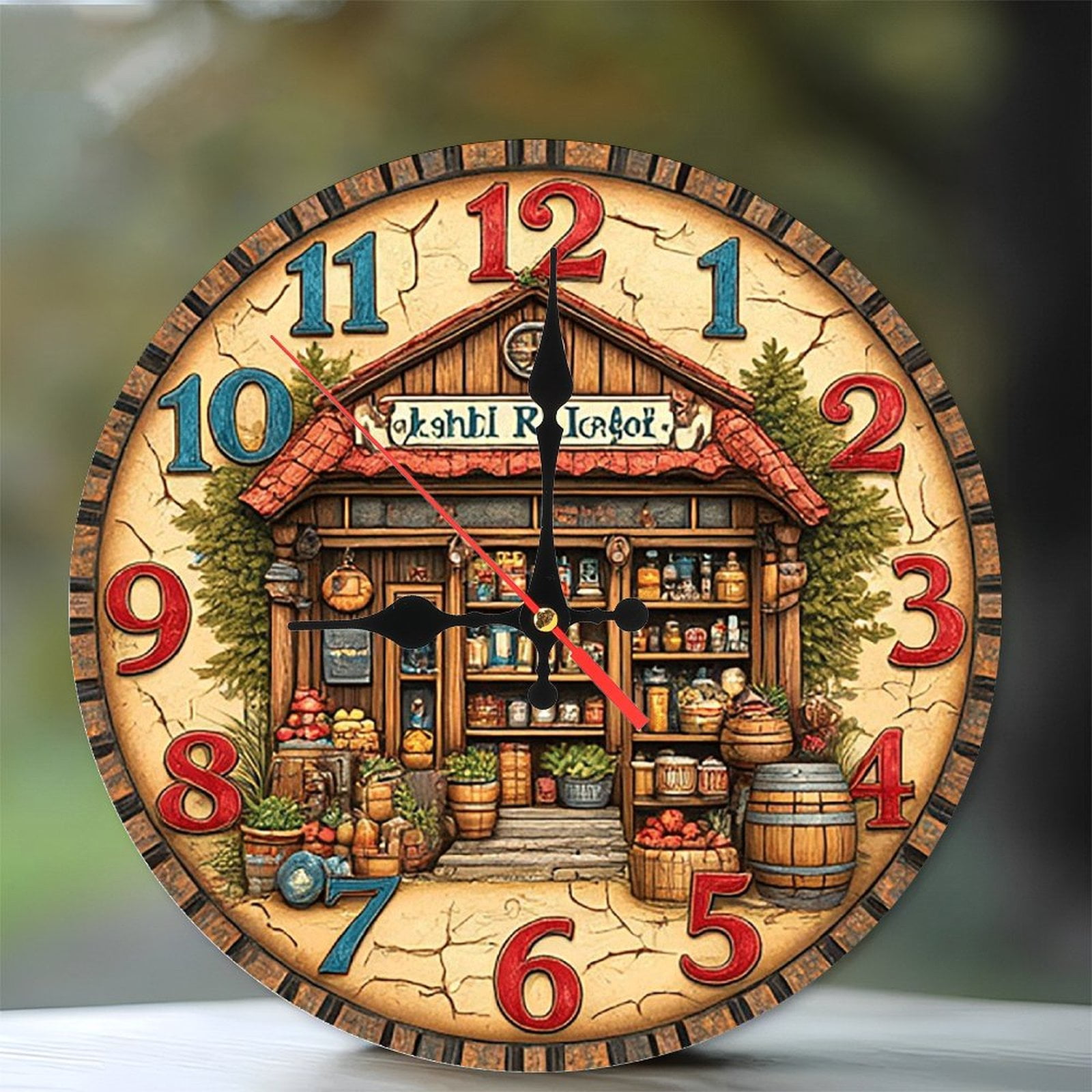 Vintage General Store Wall Clock Rustic Home Decor 10-Inch Silent ...