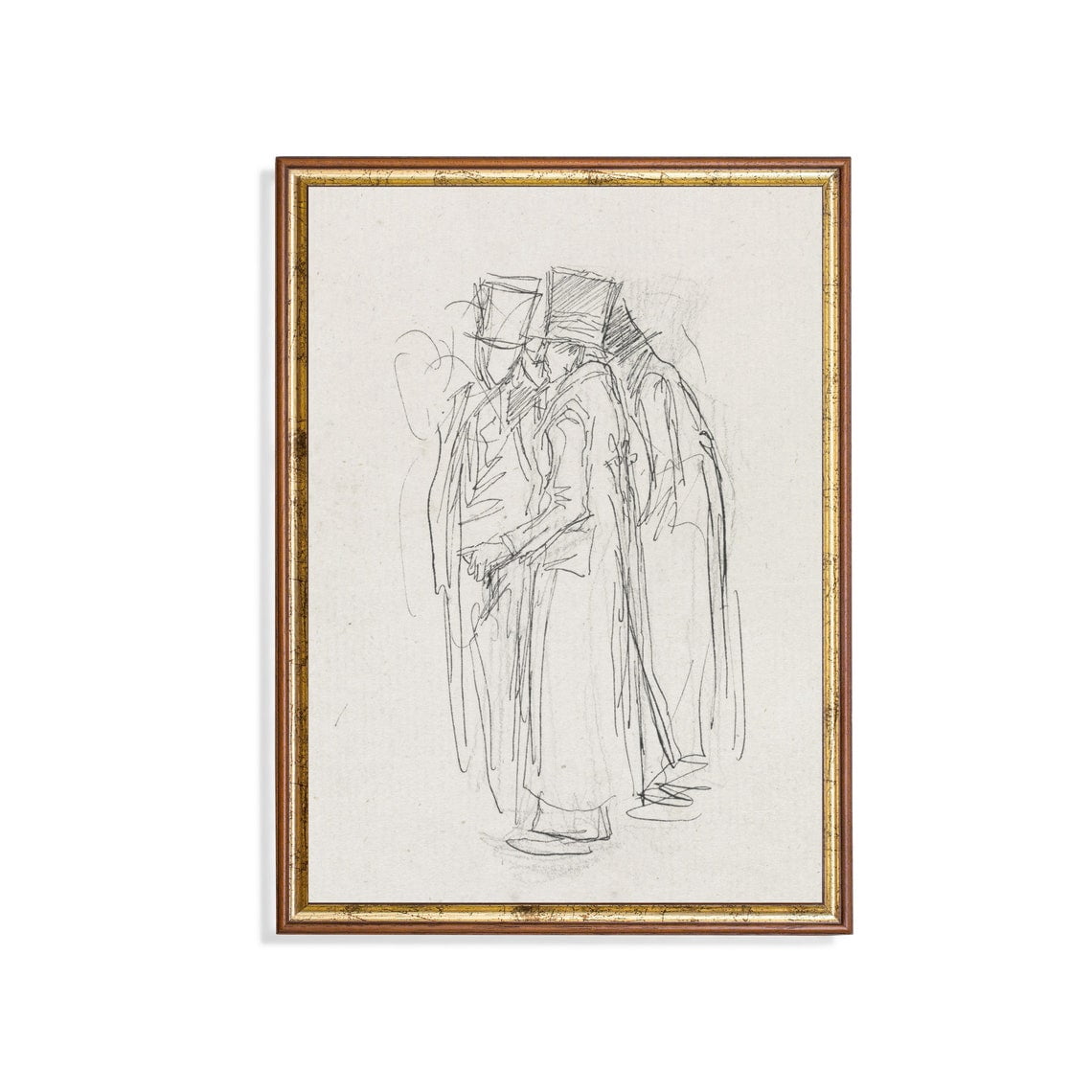 Vintage Gentlemen Drawing Print Poster, Antique Man Sketch Art, Rustic ...