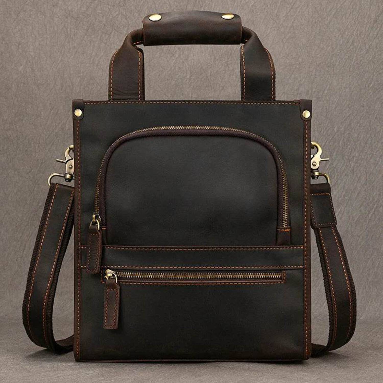 Vintage Genuine Leather Men’s Shoulder Sling Crossbody Bag - Walmart.com
