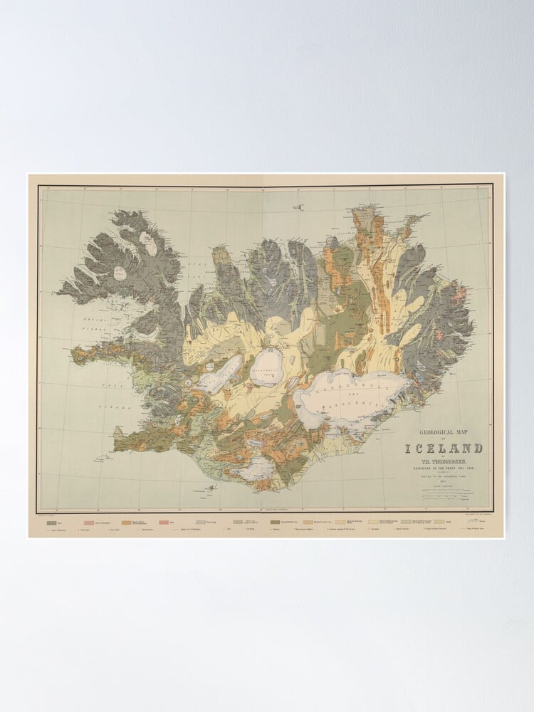 Vintage Geological Map of Iceland (1901) Poster - Walmart.com