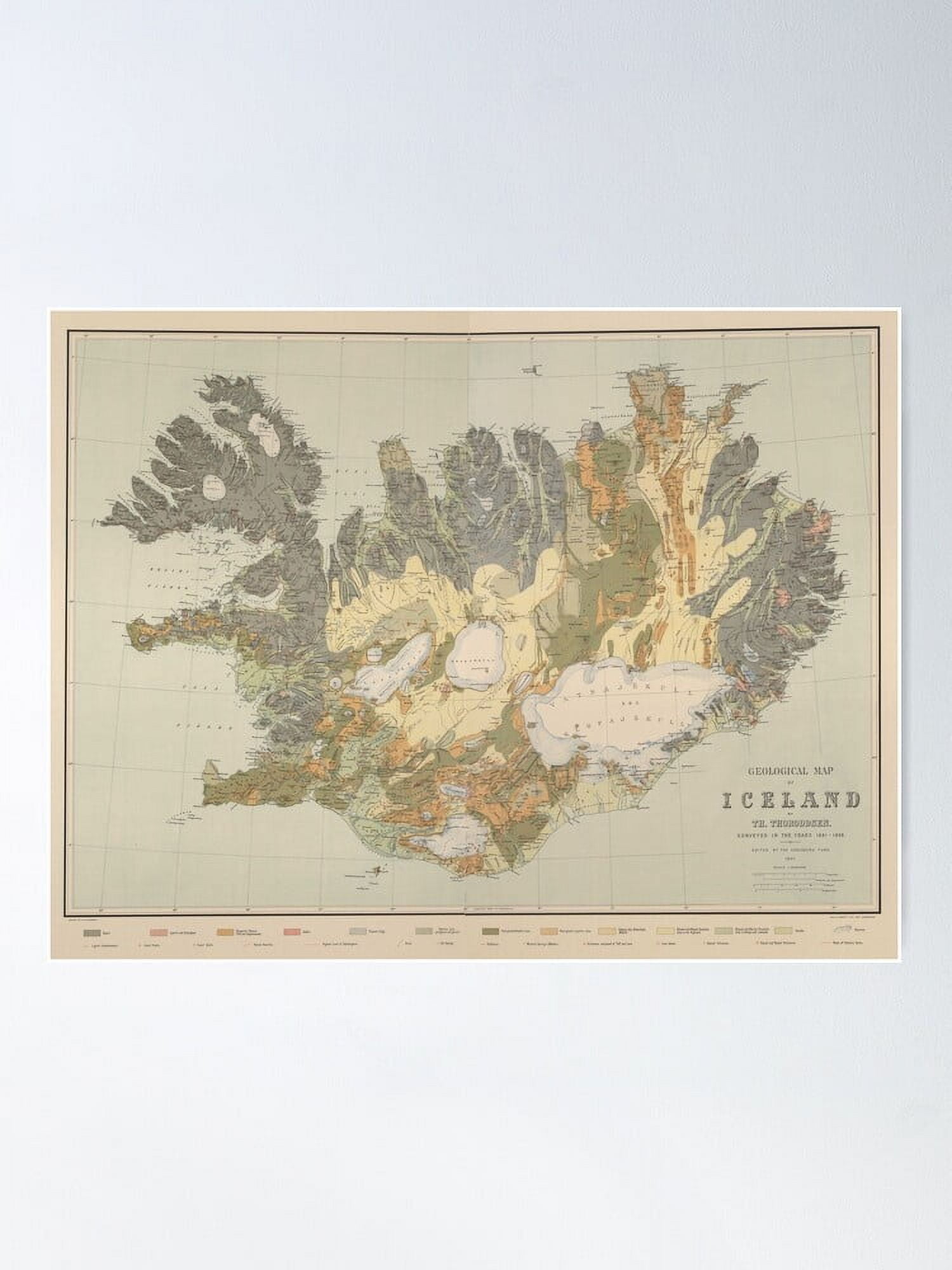 Vintage Geological Map of Iceland (1901) Poster - Walmart.com