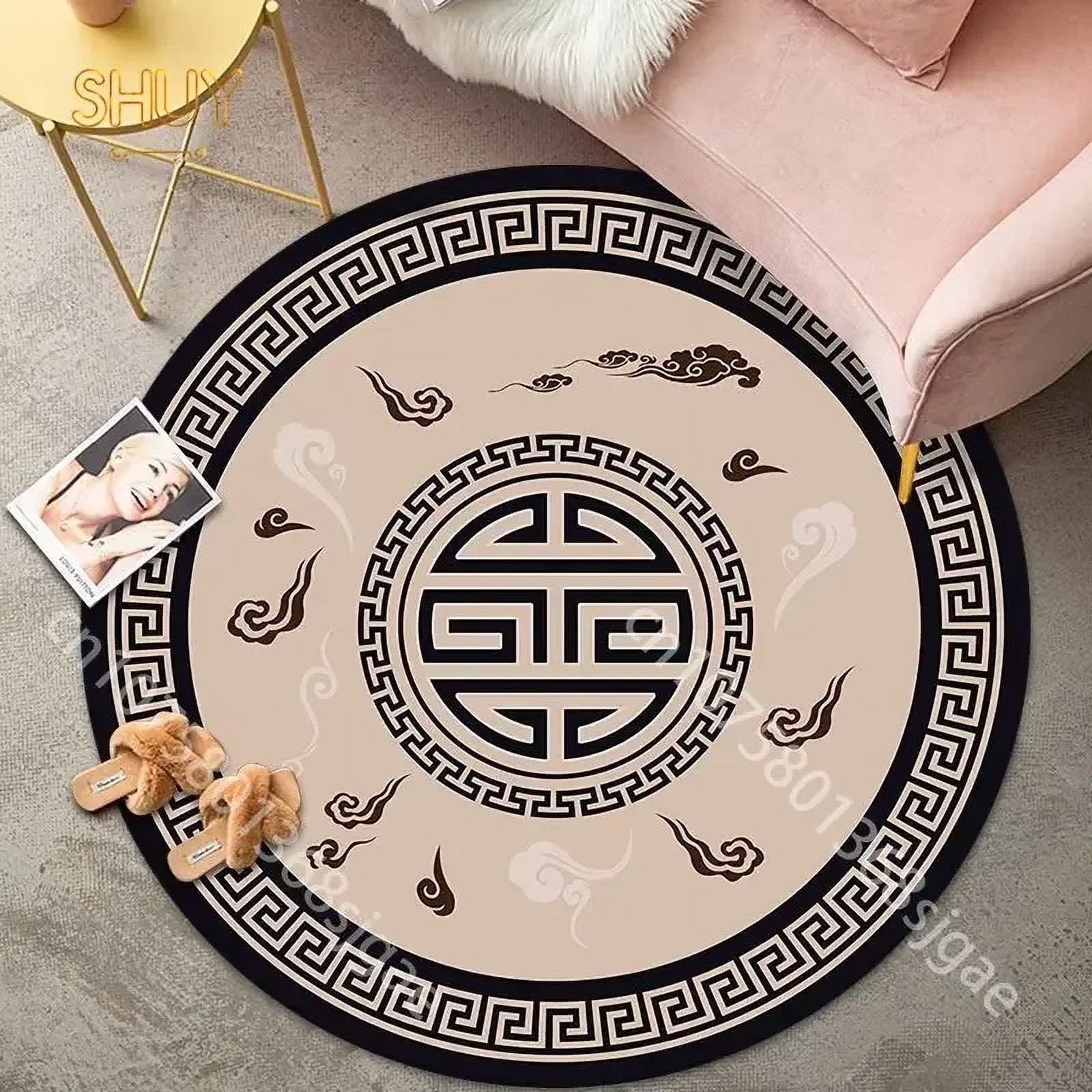 Vintage Geometric Round Carpet Chinese Style r Hallway Entrance Doormat ...