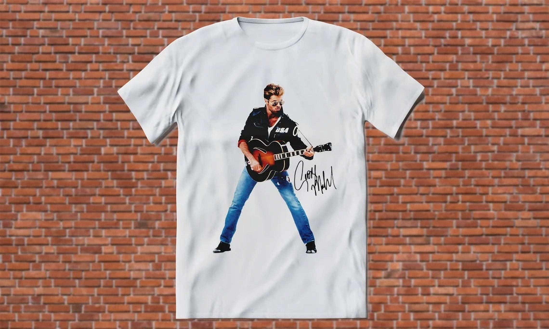 Vintage George Michael Signature For Fans Cotton White Full Size Shirt ...