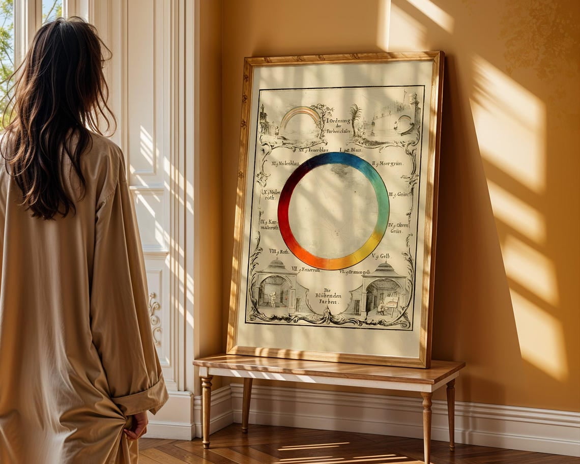 Vintage German Color Wheel Poster 18Th Century Poster | Antique Color ...