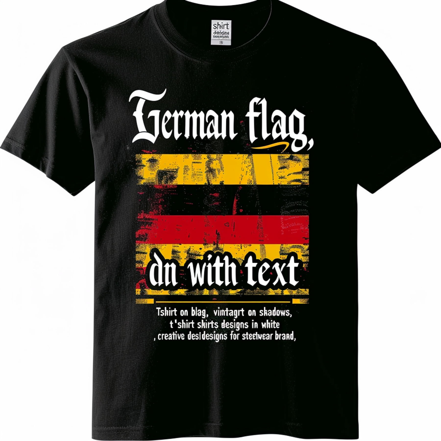 Vintage German Flag TShirt Design 'Gumten Tag Y All' in Distressed Look ...