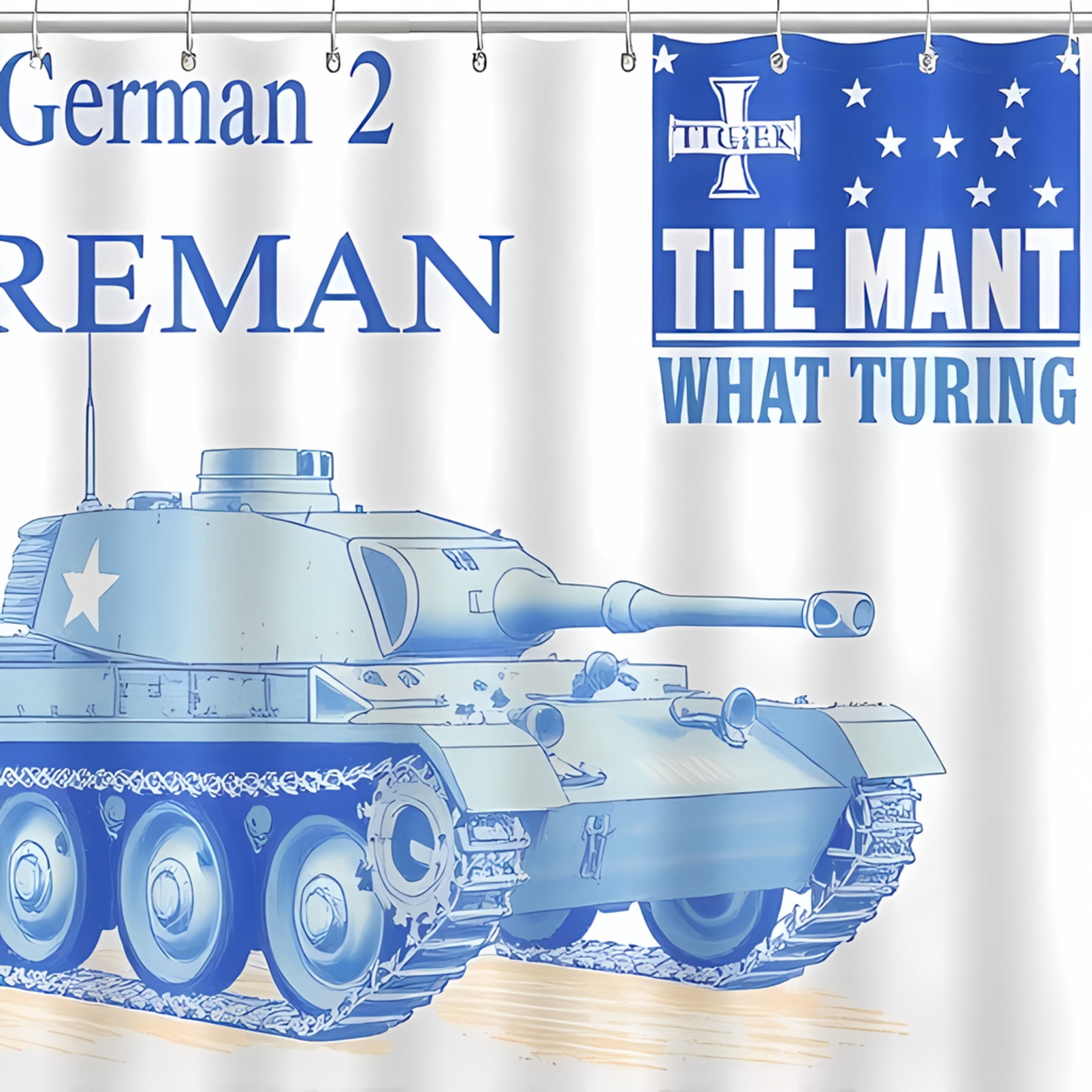 Vintage German Panzerkampfwagen II Ausf L 'Luchs' Shower Curtain - Blue ...