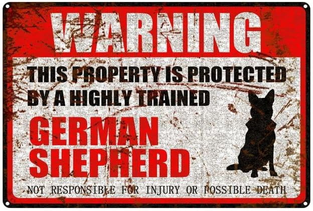 Vintage German Shepherd Aluminum Metal Sign,Warning Sign Pet Gift,This ...