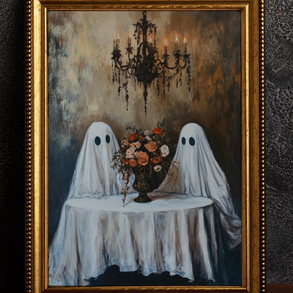 Vintage Ghost Couple Print, Spooky Poster, Goth Art Print, Dark ...