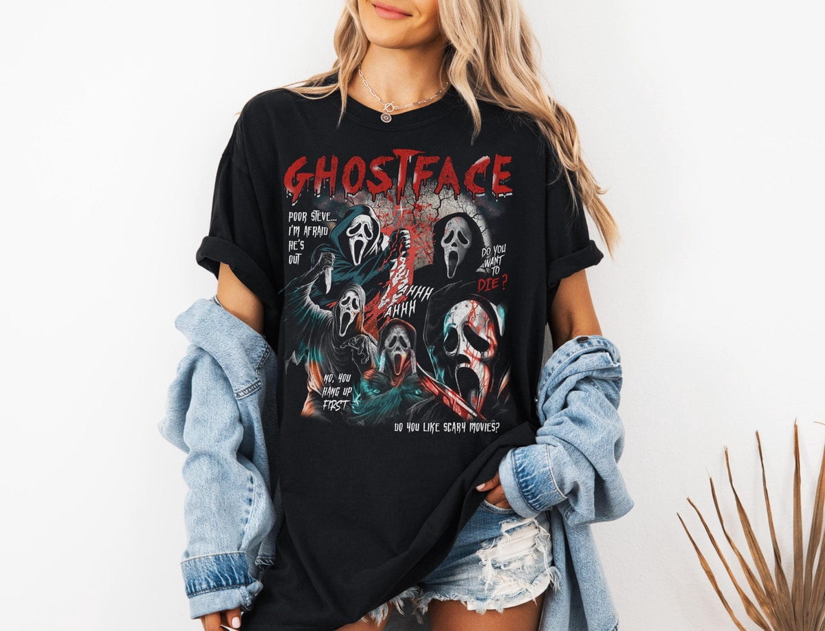 Vintage Ghostface Retro Scream Shirt, Scary Movie Tee, Scary Horror ...