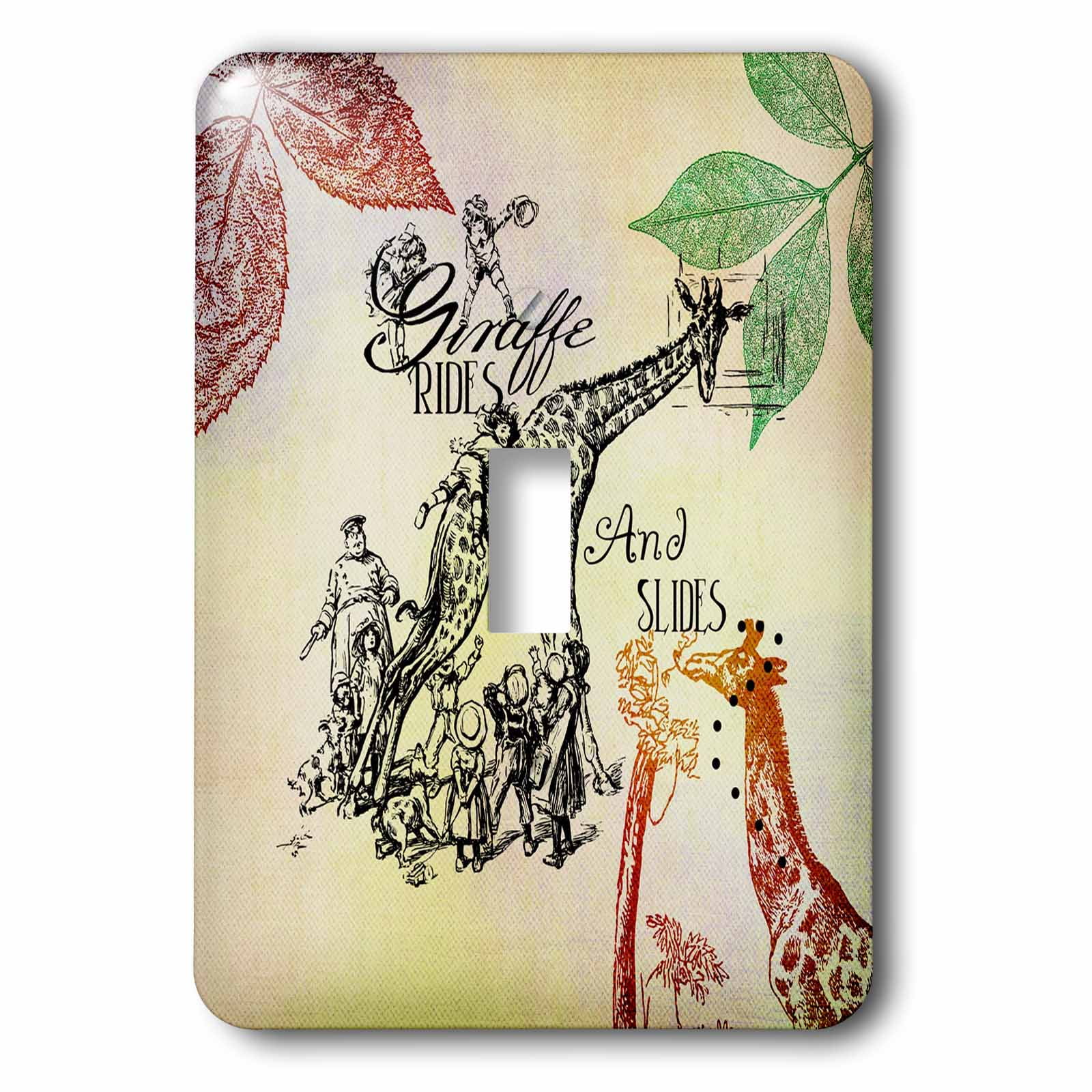 Vintage Giraffes Fun Art- Animals single toggle switch lsp-79339-1 ...