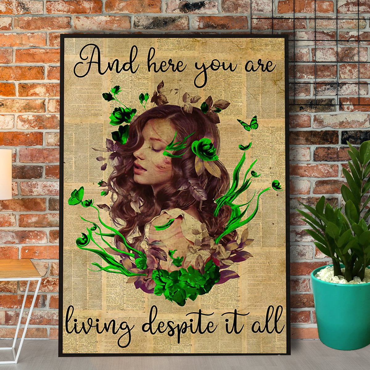 Vintage Girl And Here You Are Living Despite It All Vertical Paper ...