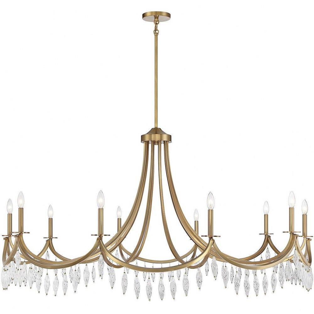 Vintage Glam Ten Light Chandelier-Warm Brass Finish Bailey Street Home ...