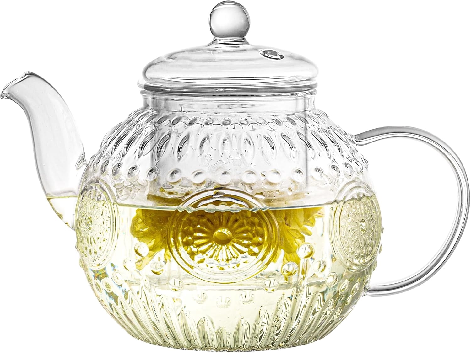 Vintage Glass Teapot, Tea Kettle with Removable Infuser 32OZ/1000ml ...